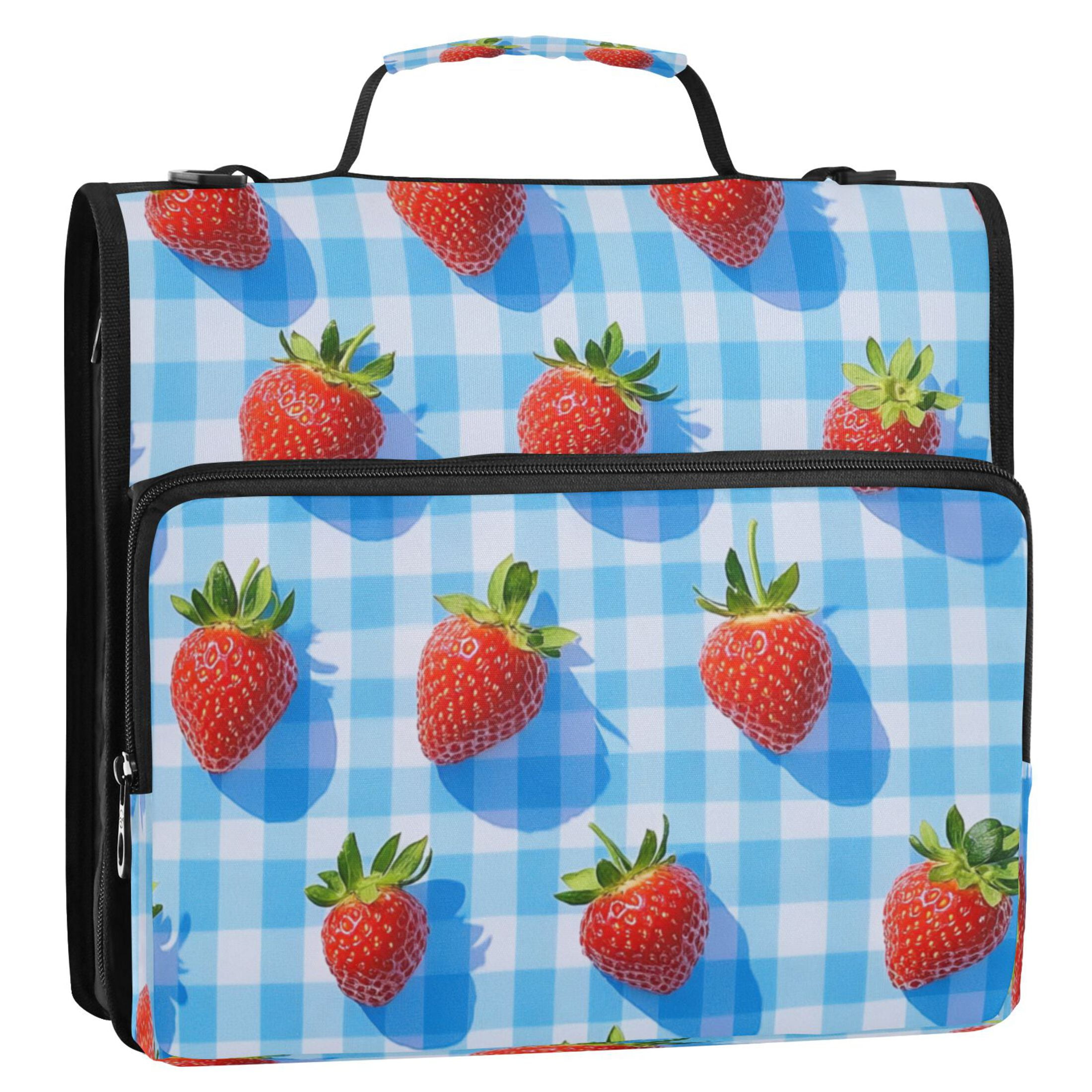 Zipper Binder 3 Rings Stationery Office Files Daily Organizer File Folder Storage Bag Blue ...