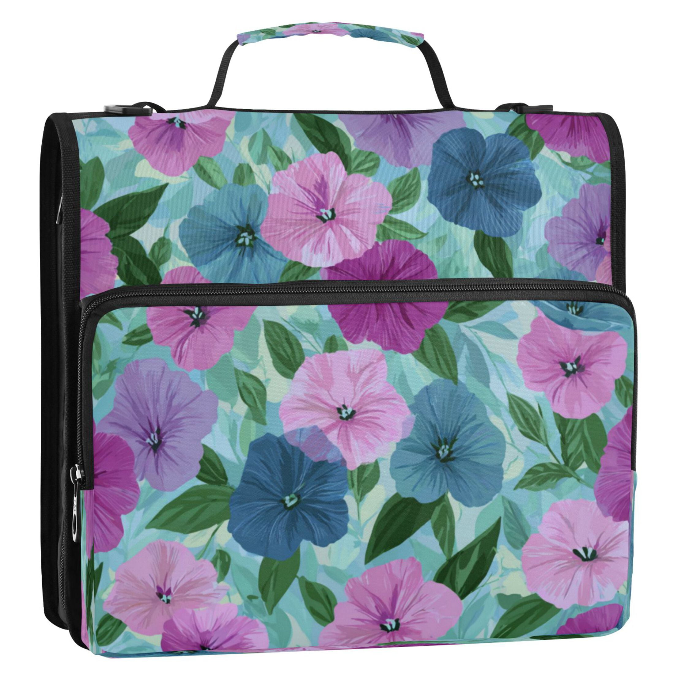 Zipper Binder 3 Rings Stationery Office Files Daily Organizer File Folder Storage Bag Blue and ...