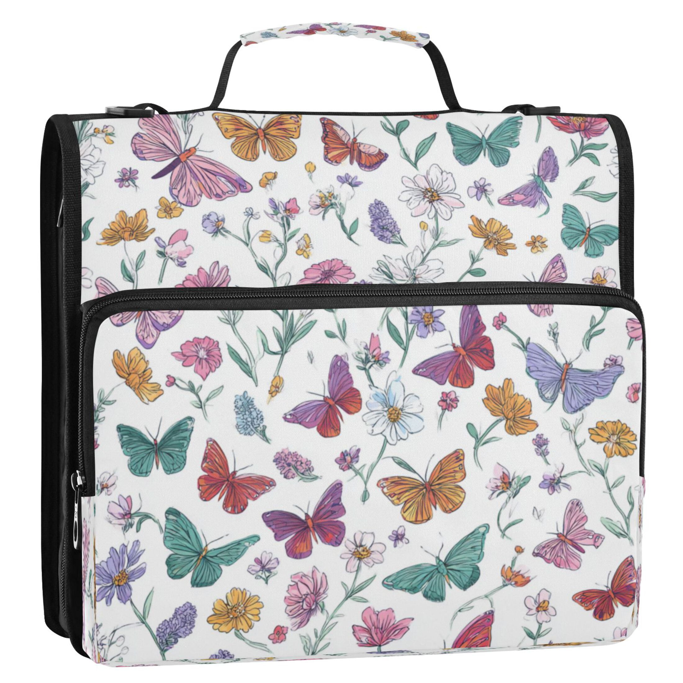 Zipper Binder 3 Rings Stationery Office Files Daily Organizer File Folder Storage Bag Bright ...