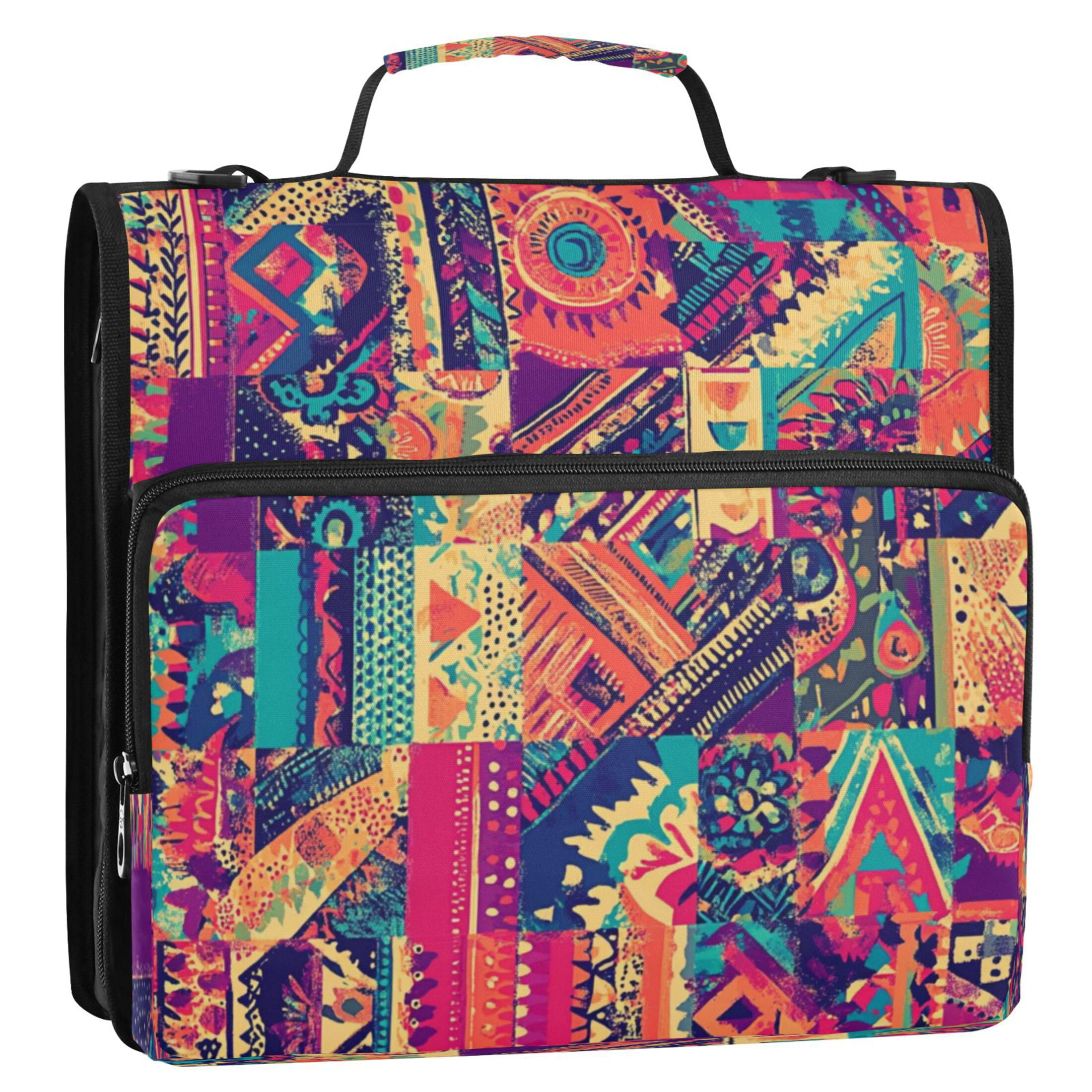 Zipper Binder 3 Rings Stationery Office Files Daily Organizer File Folder Storage Bag Colorful ...