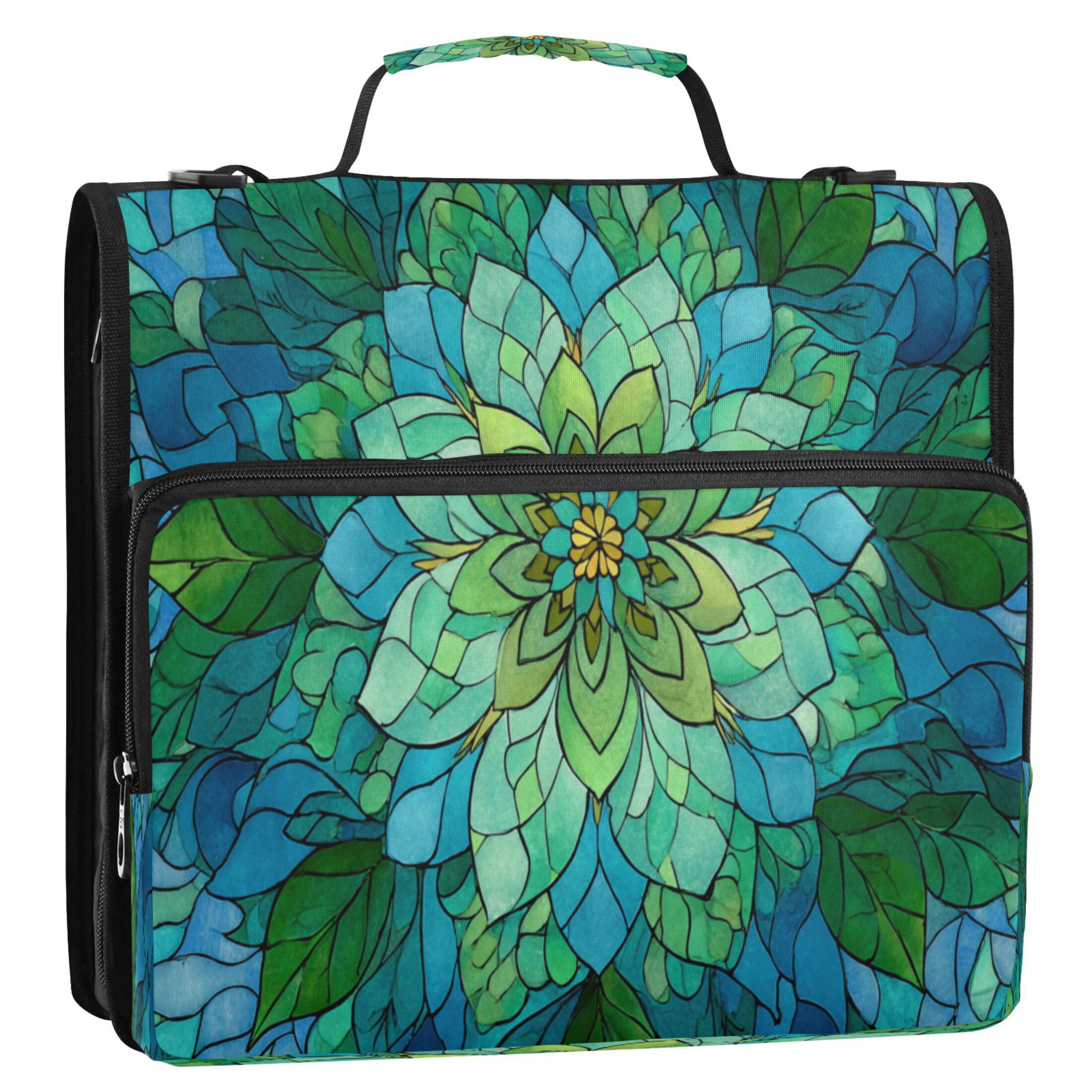 Zipper Binder 3 Rings Stationery Office Files Daily Organizer File Folder Storage Bag Geometric ...