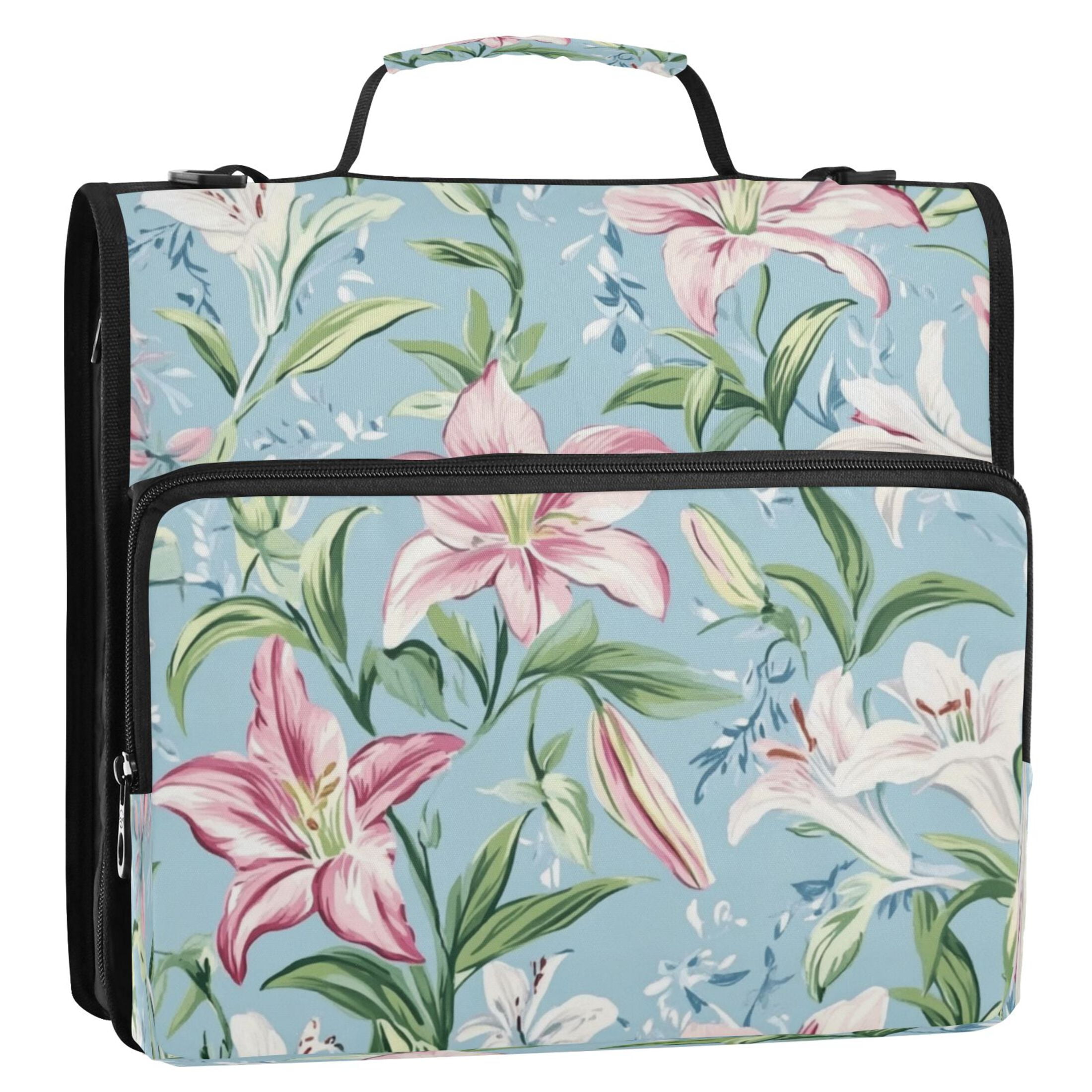 Zipper Binder 3 Rings Stationery Office Files Daily Organizer File Folder Storage Bag Light Blue ...