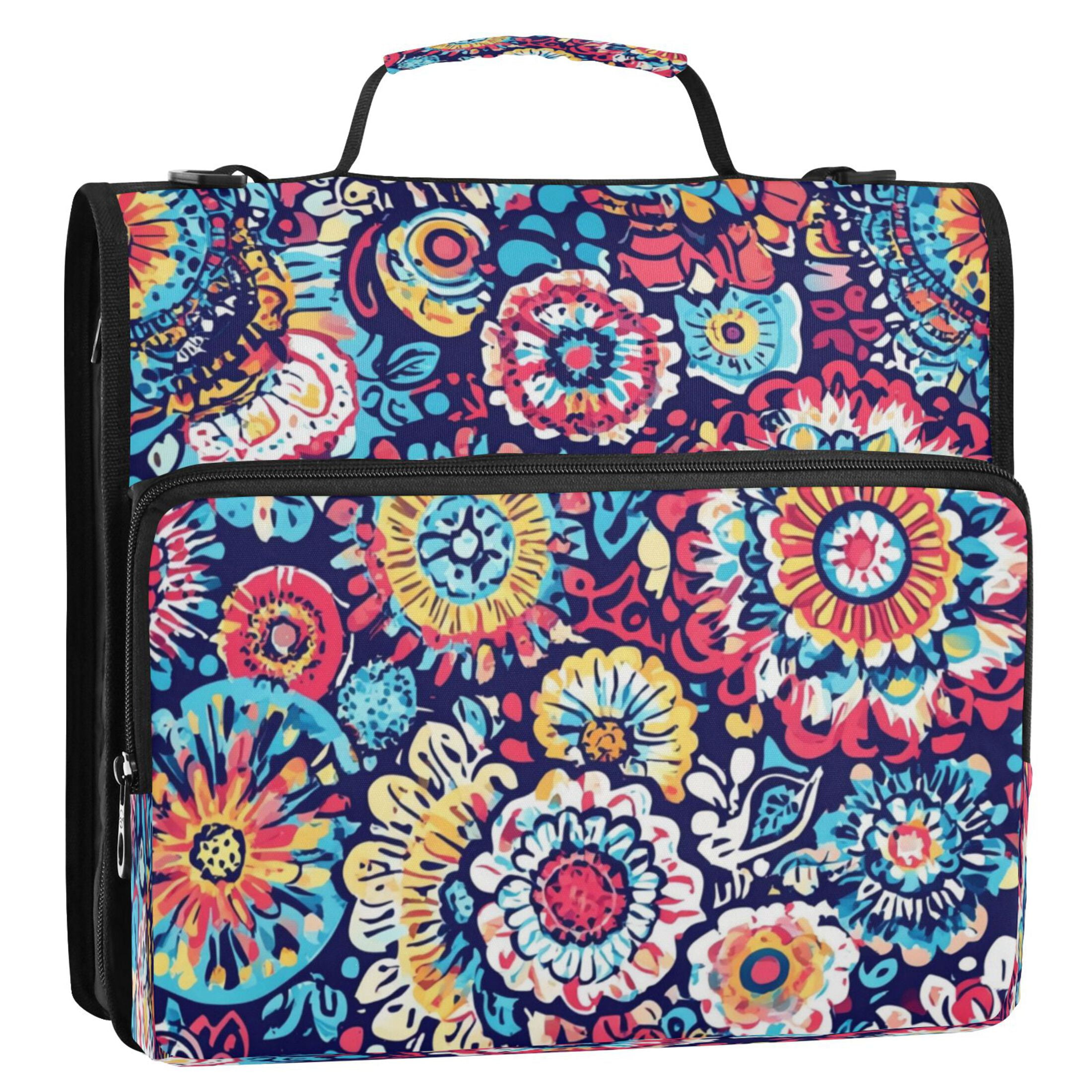 Zipper Binder 3 Rings Stationery Office Files Daily Organizer File Folder Storage Bag Painting ...