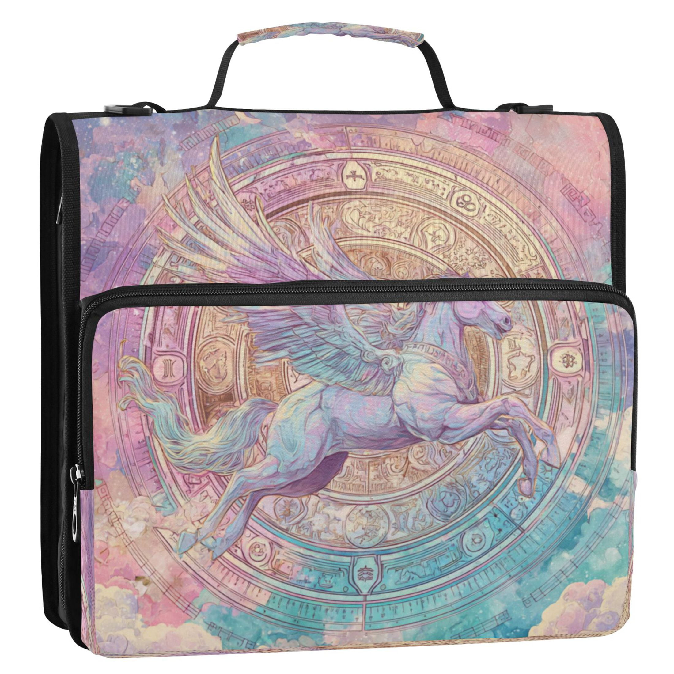 Zipper Binder 3 Rings Stationery Office Files Daily Organizer File Folder Storage Bag Pegasus ...