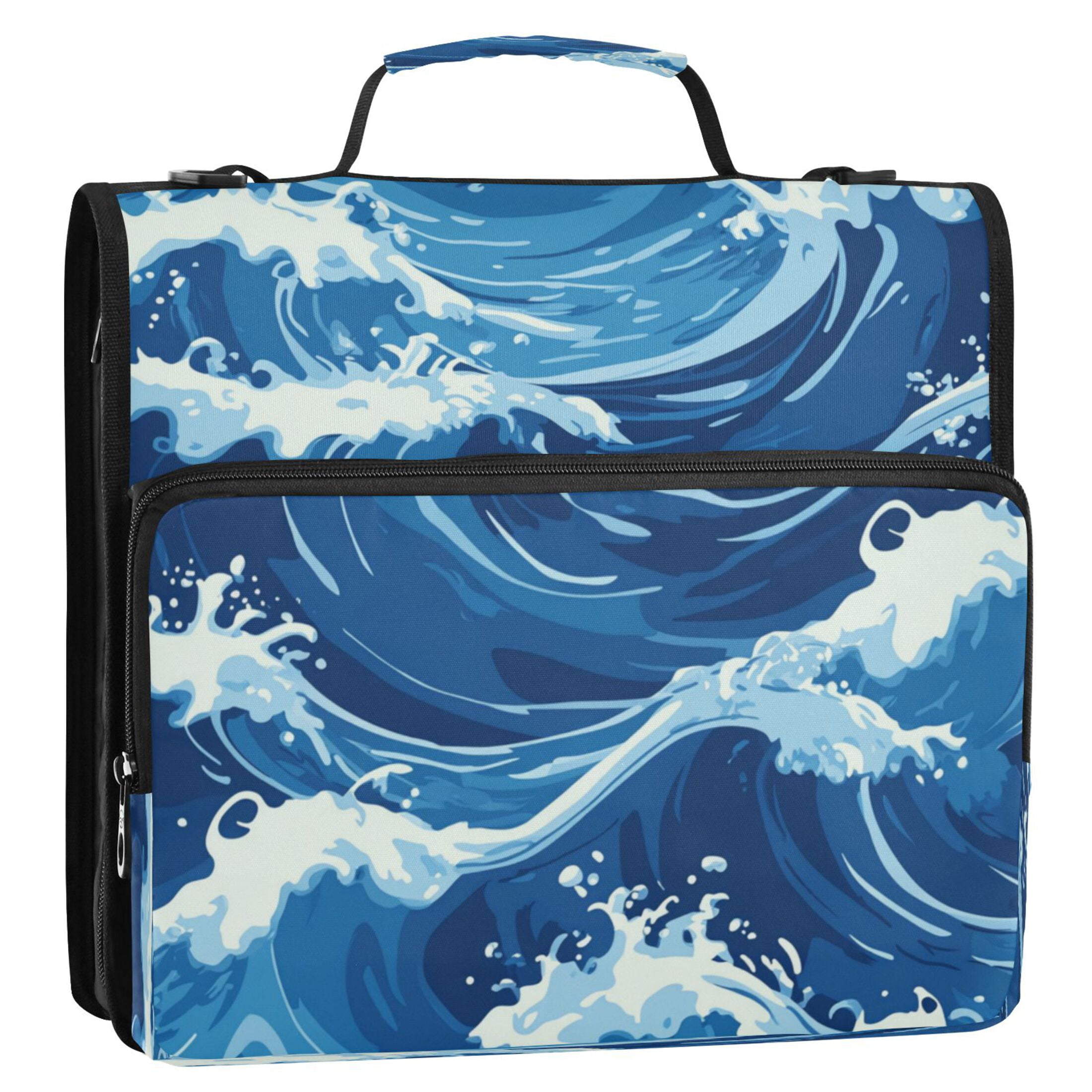 Zipper Binder 3 Rings Stationery Office Files Daily Organizer File Folder Storage Bag Water ...