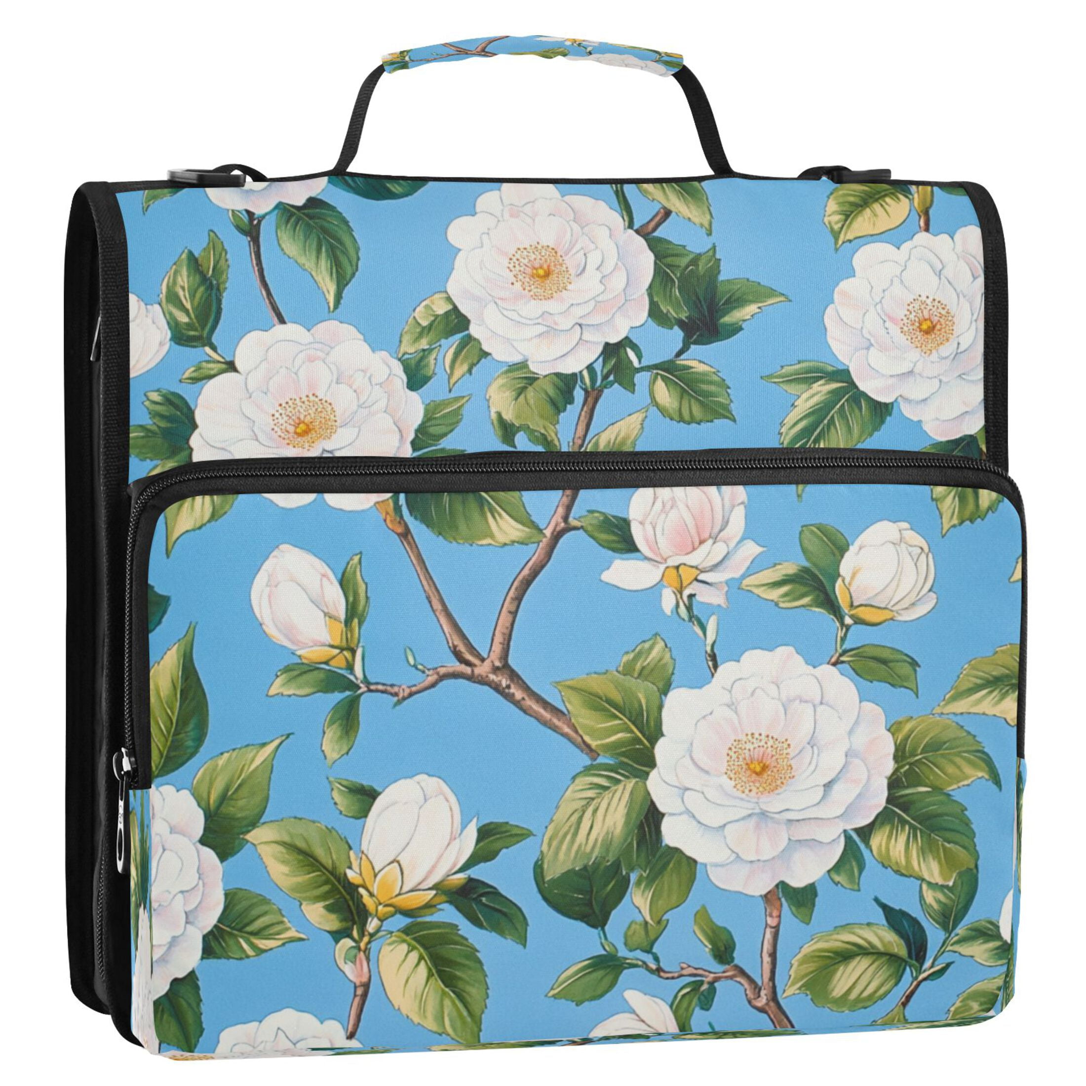 Zipper Binder 3 Rings Stationery Office Files Daily Organizer File Folder Storage Bag White ...