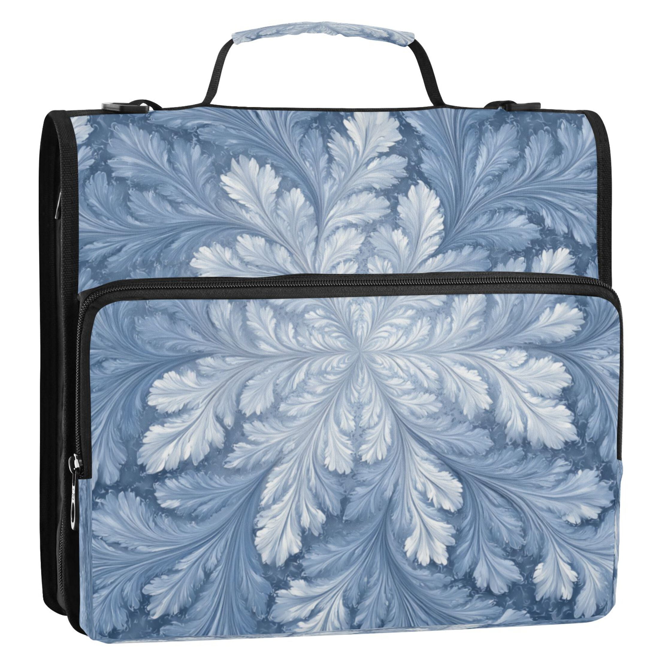 Zipper Binder 3 Rings Stationery Office Files Daily Organizer File Folder Storage Bag White and ...