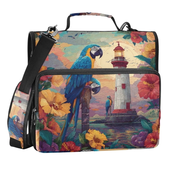 Zipper Binder A Colorful Lighthouse 1.5 Inch Binder Folder Bag with ...