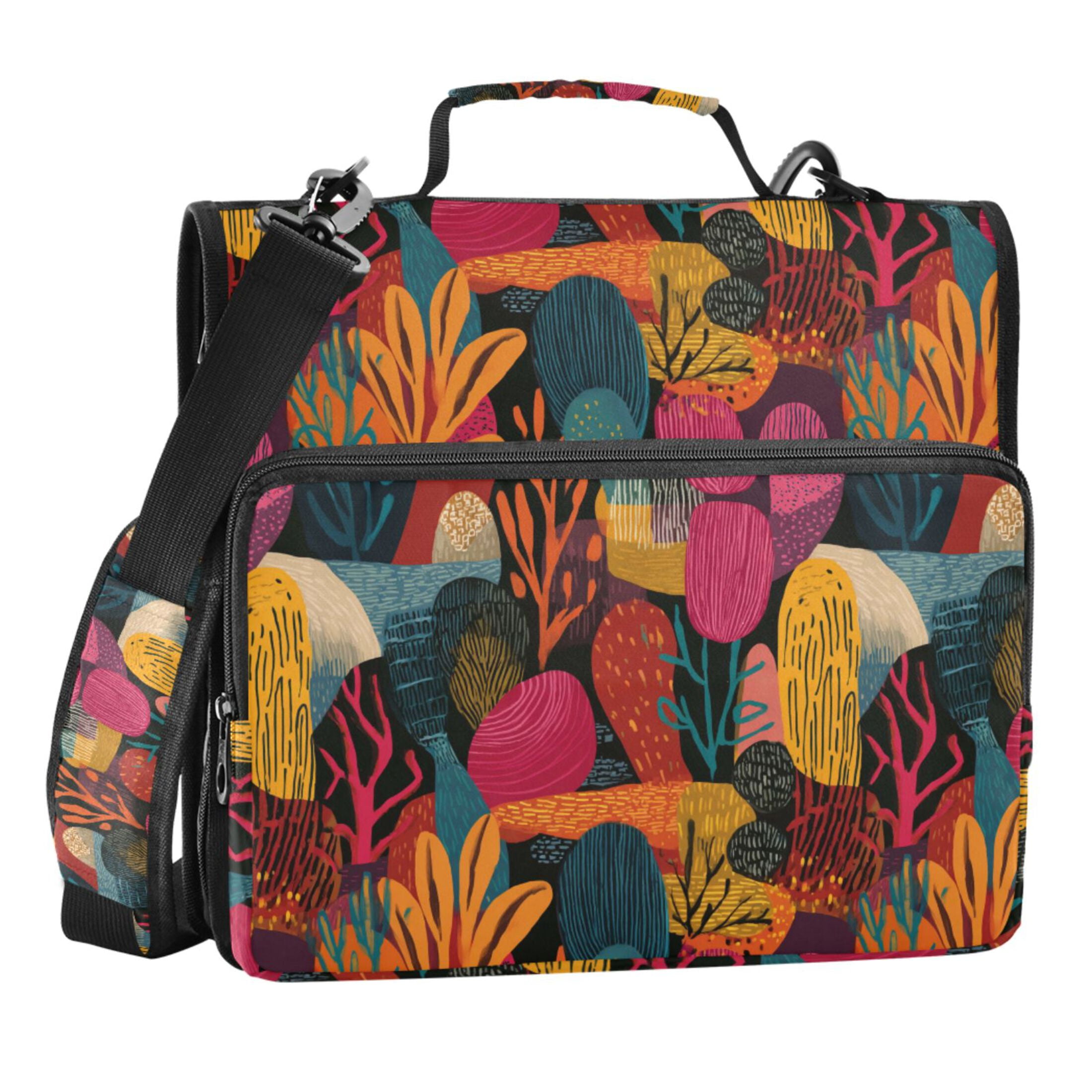 Zipper Binder Abstract Rich Pattern 1.5 Inch Binder Folder Bag with ...