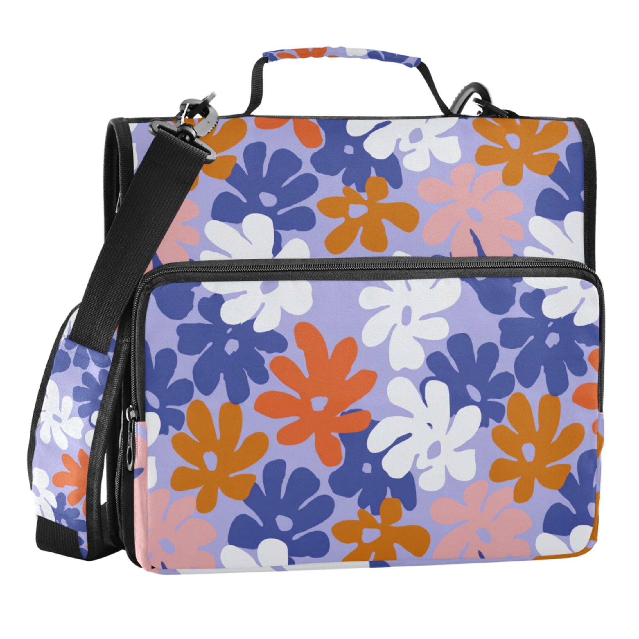 Zipper Binder Artistic Minimalist Flowers 1.5 Inch Binder Folder Bag ...