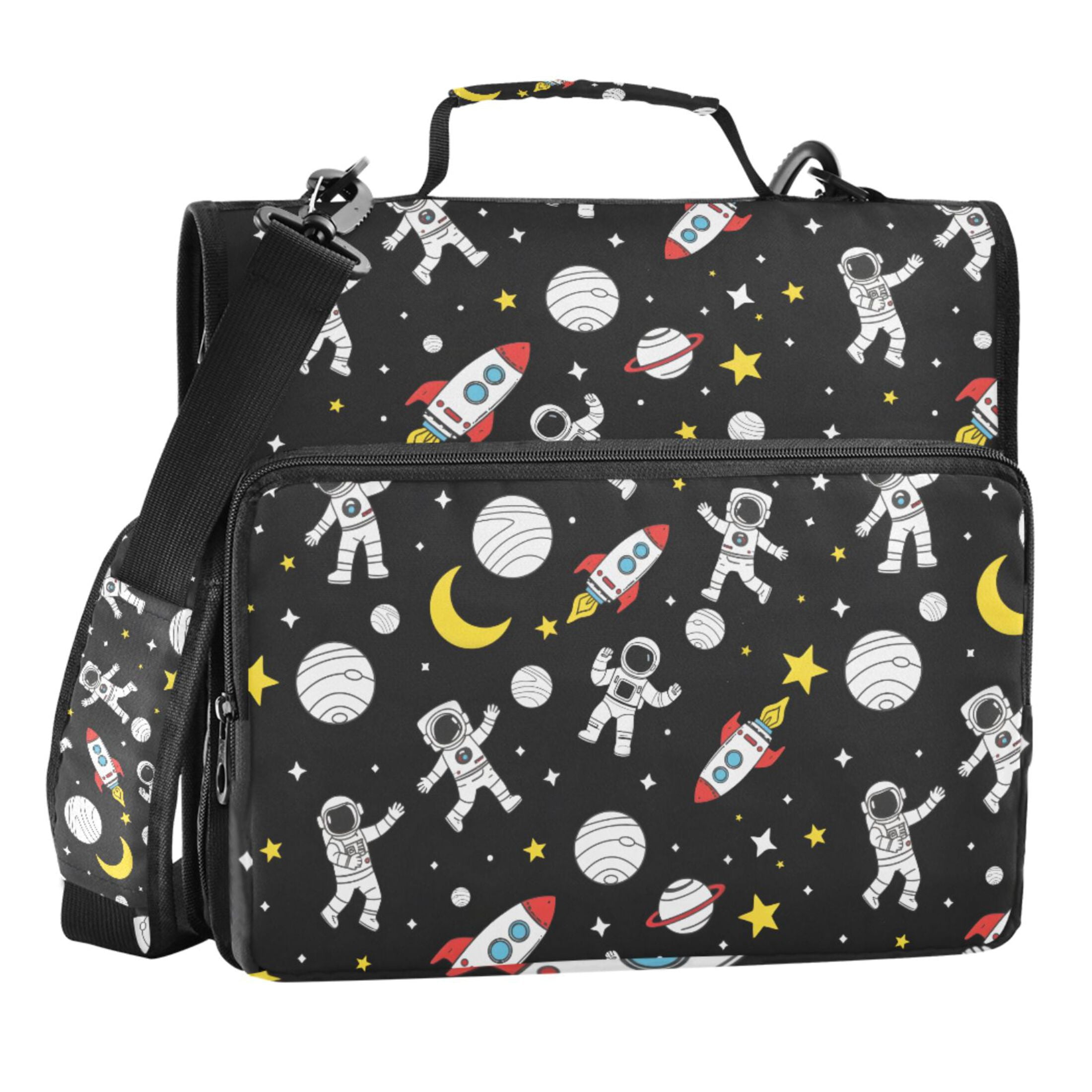 Zipper Binder Astronaut Rocket Planet Stars 1.5 Inch Binder Folder Bag ...