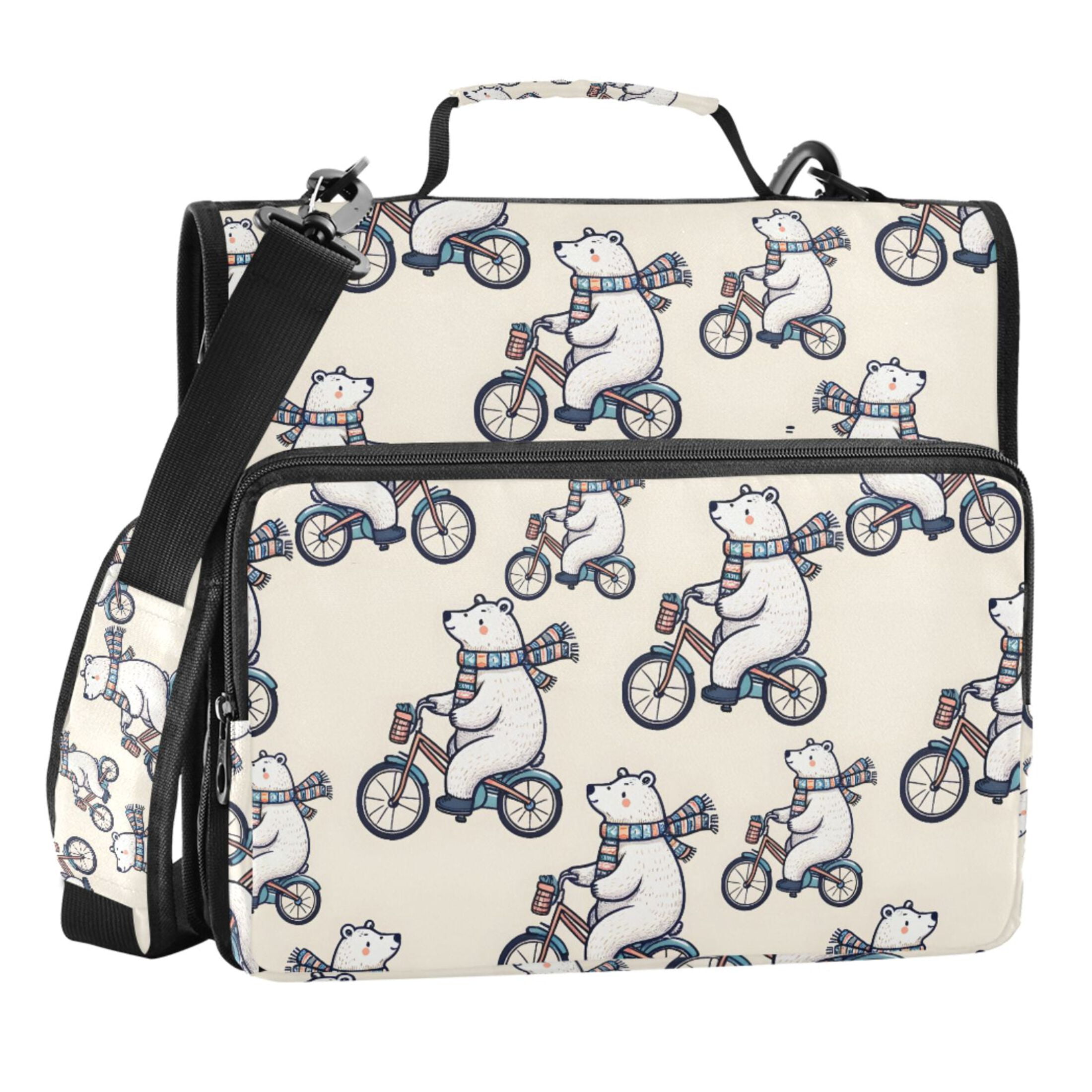 Zipper Binder Bear Vector Polar Bear Bicycle Riding 1.5 Inch Binder ...