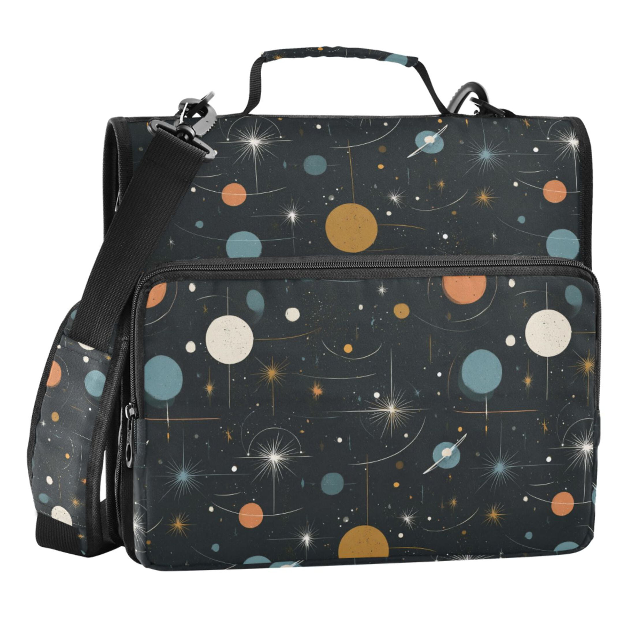 Zipper Binder Beautiful Stars 1.5 Inch Binder Folder Bag with Shoulder ...
