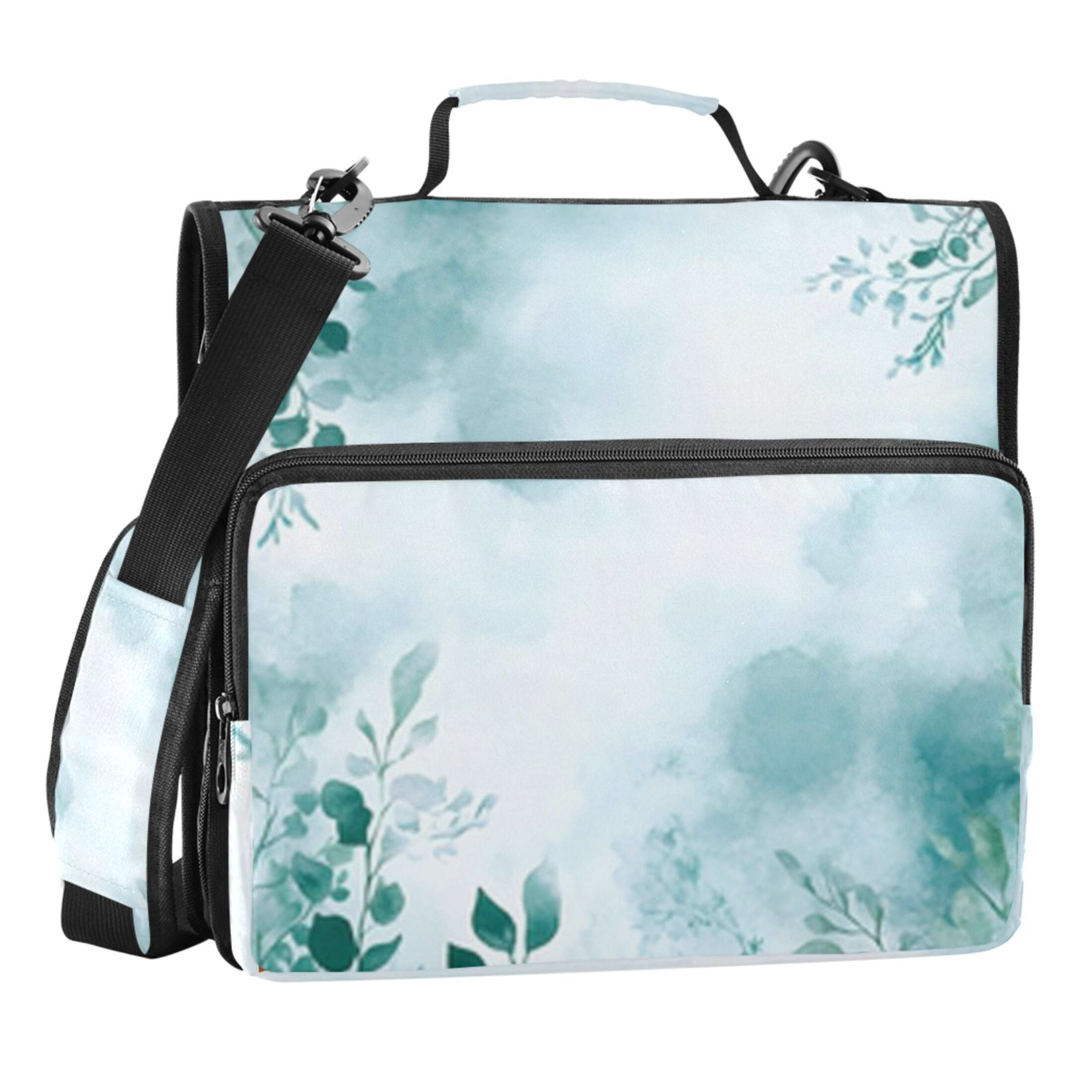 Zipper Binder Blue Green Tree Branches 1.5 Inch Binder Folder Bag with ...
