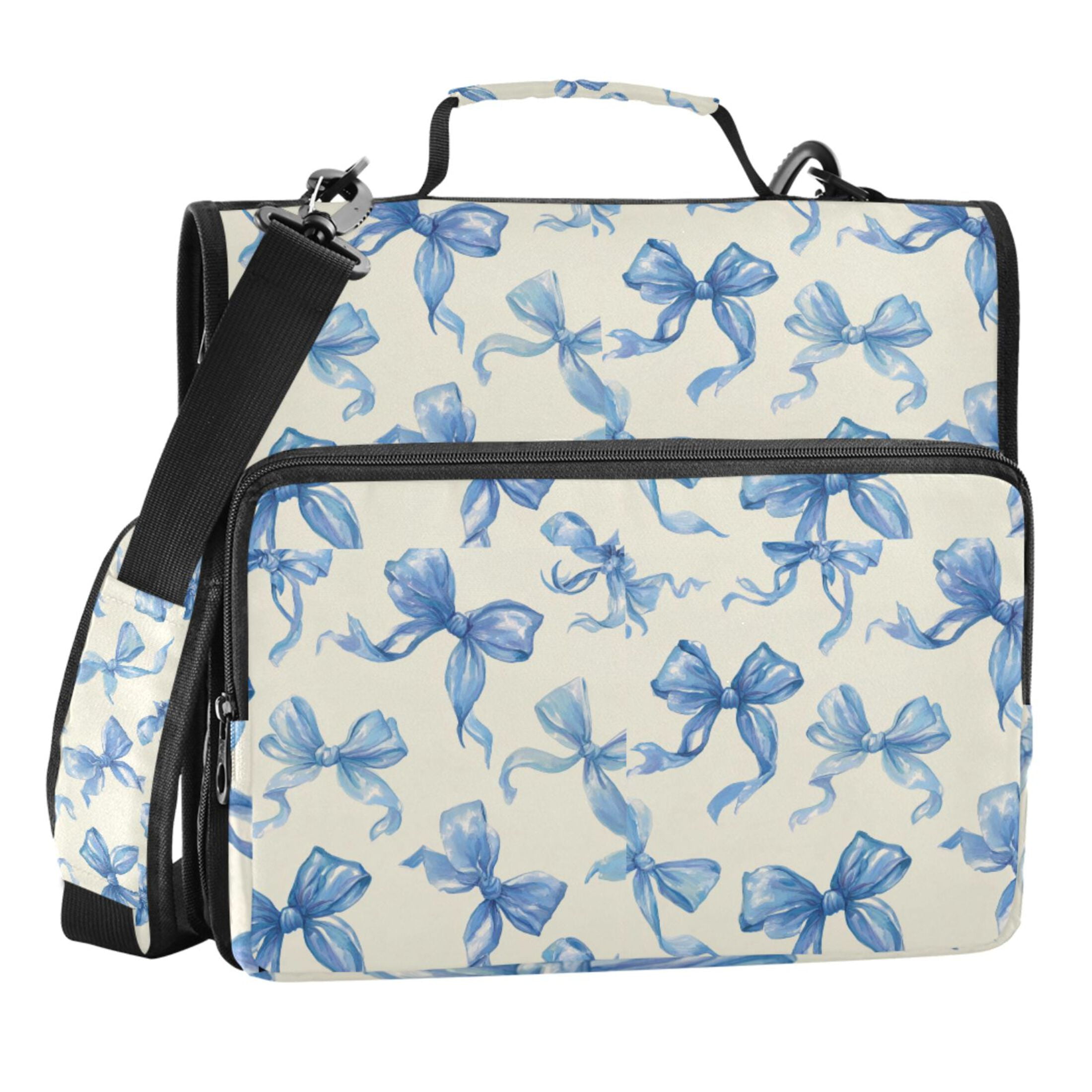 Zipper Binder Bow 1.5 Inch Binder Folder Bag with Shoulder Strap and ...