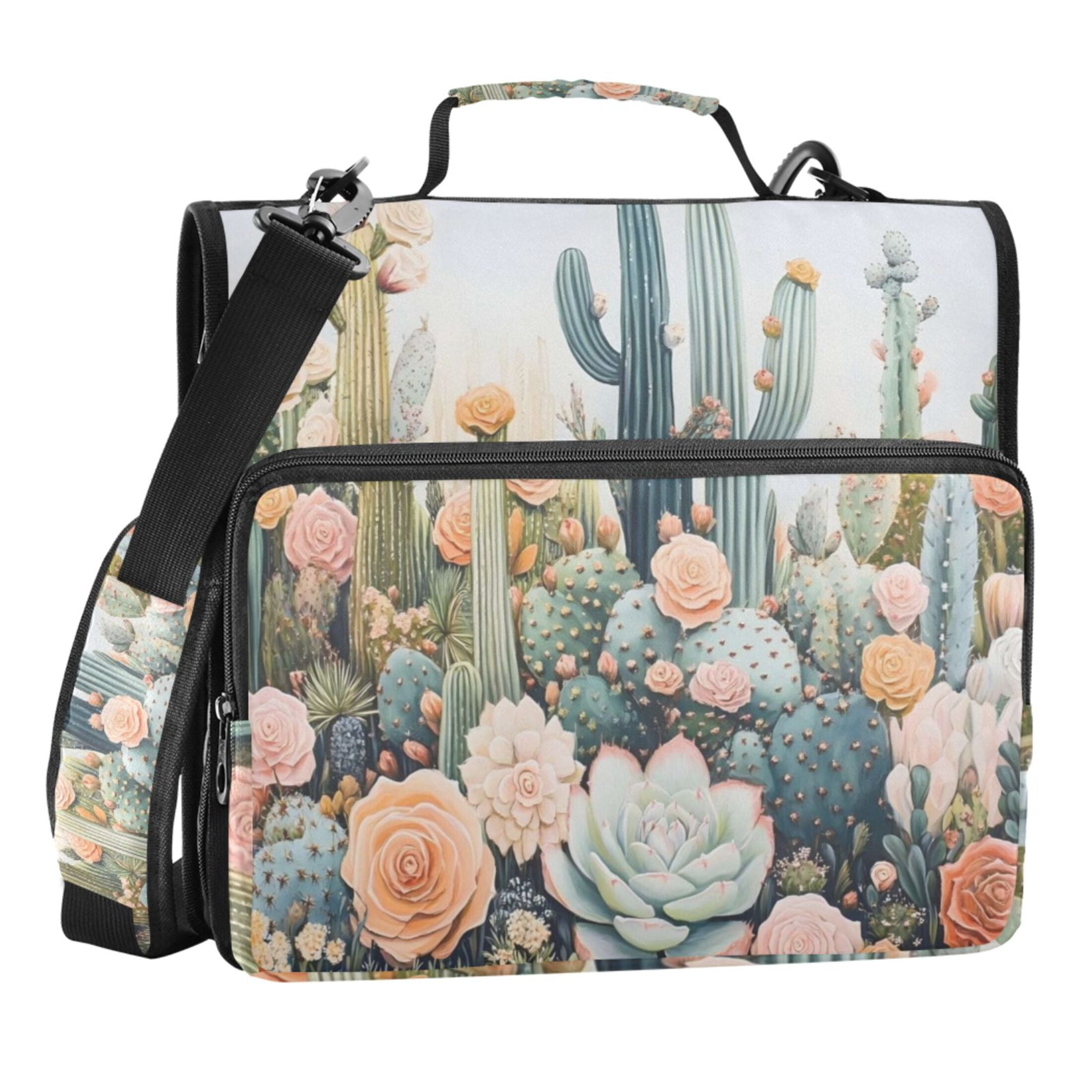Zipper Binder Cacti and Succulents 1.5 Inch Binder Folder Bag with ...