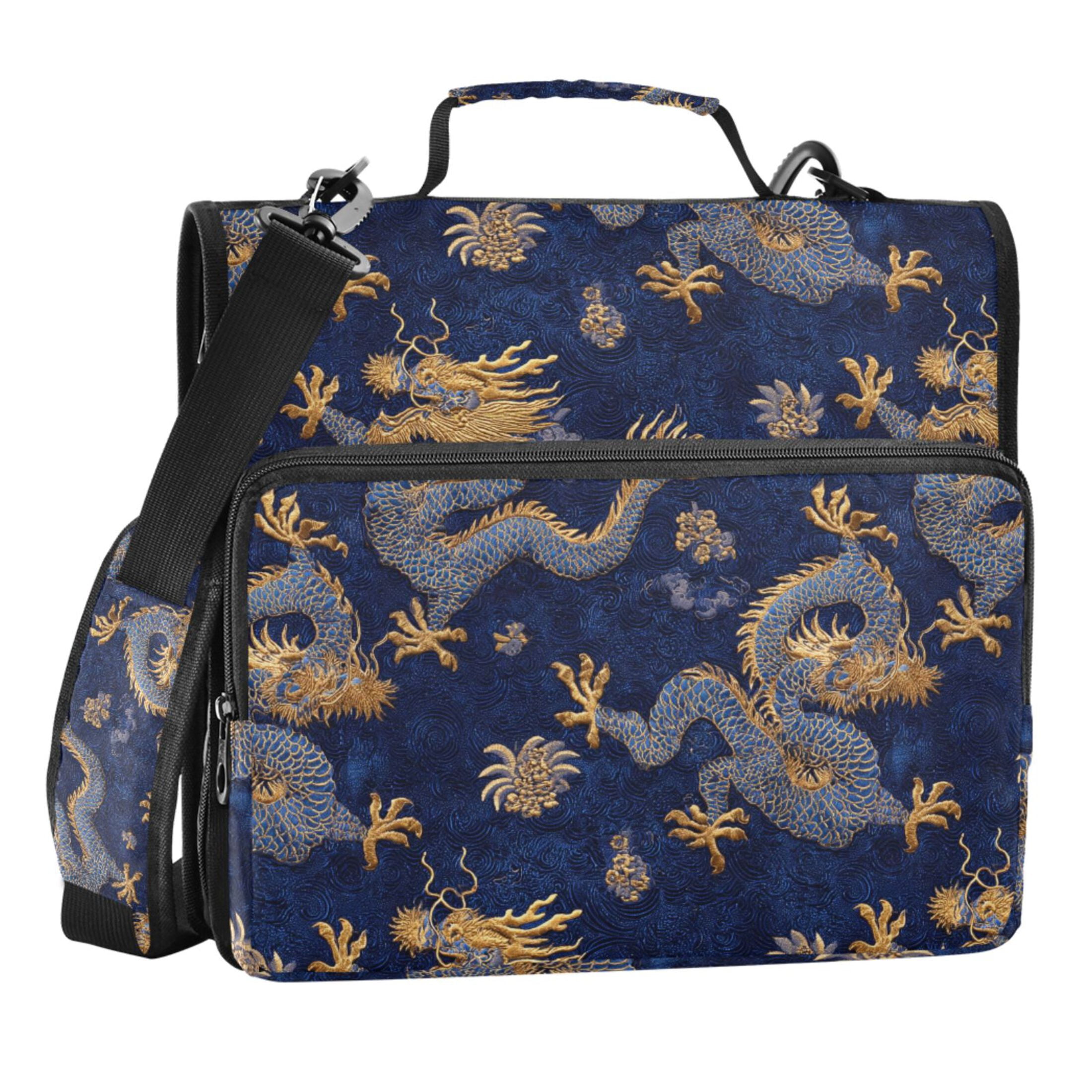Zipper Binder Chinese Dragon 1.5 Inch Binder Folder Bag with Shoulder ...