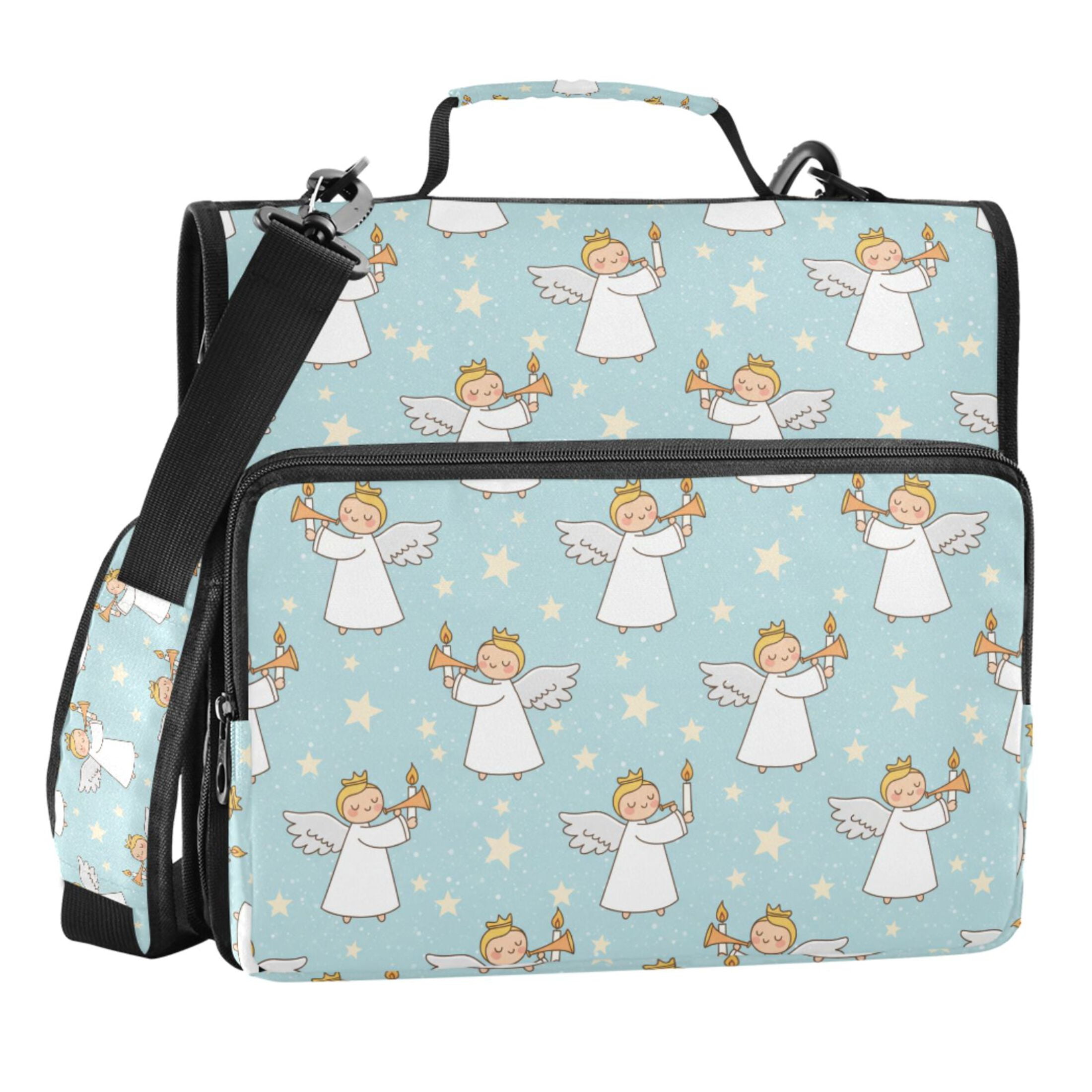 Zipper Binder Christmas Angels Wings 1.5 Inch Binder Folder Bag with ...