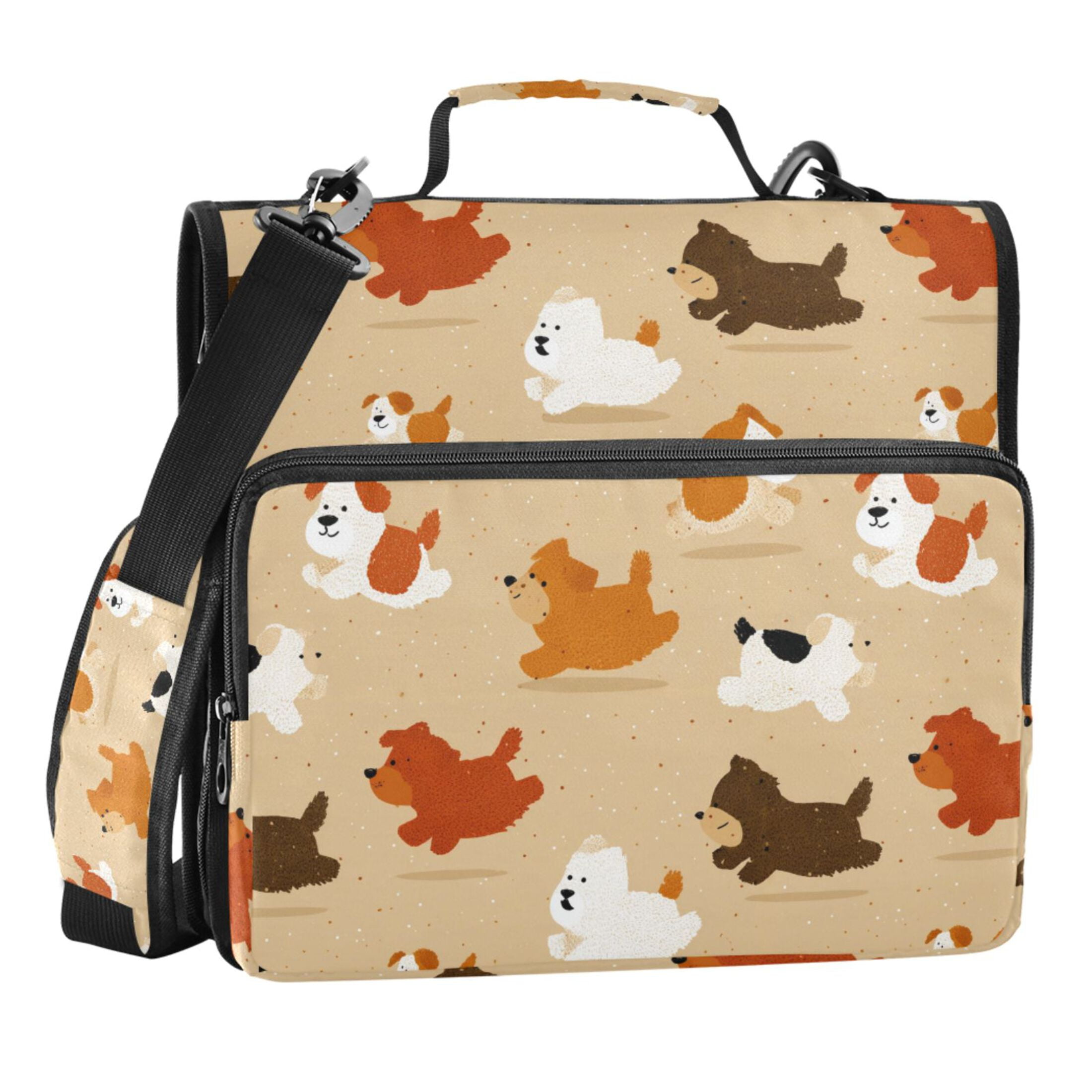 Zipper Binder Cute Dogs 1.5 Inch Binder Folder Bag with Shoulder Strap ...