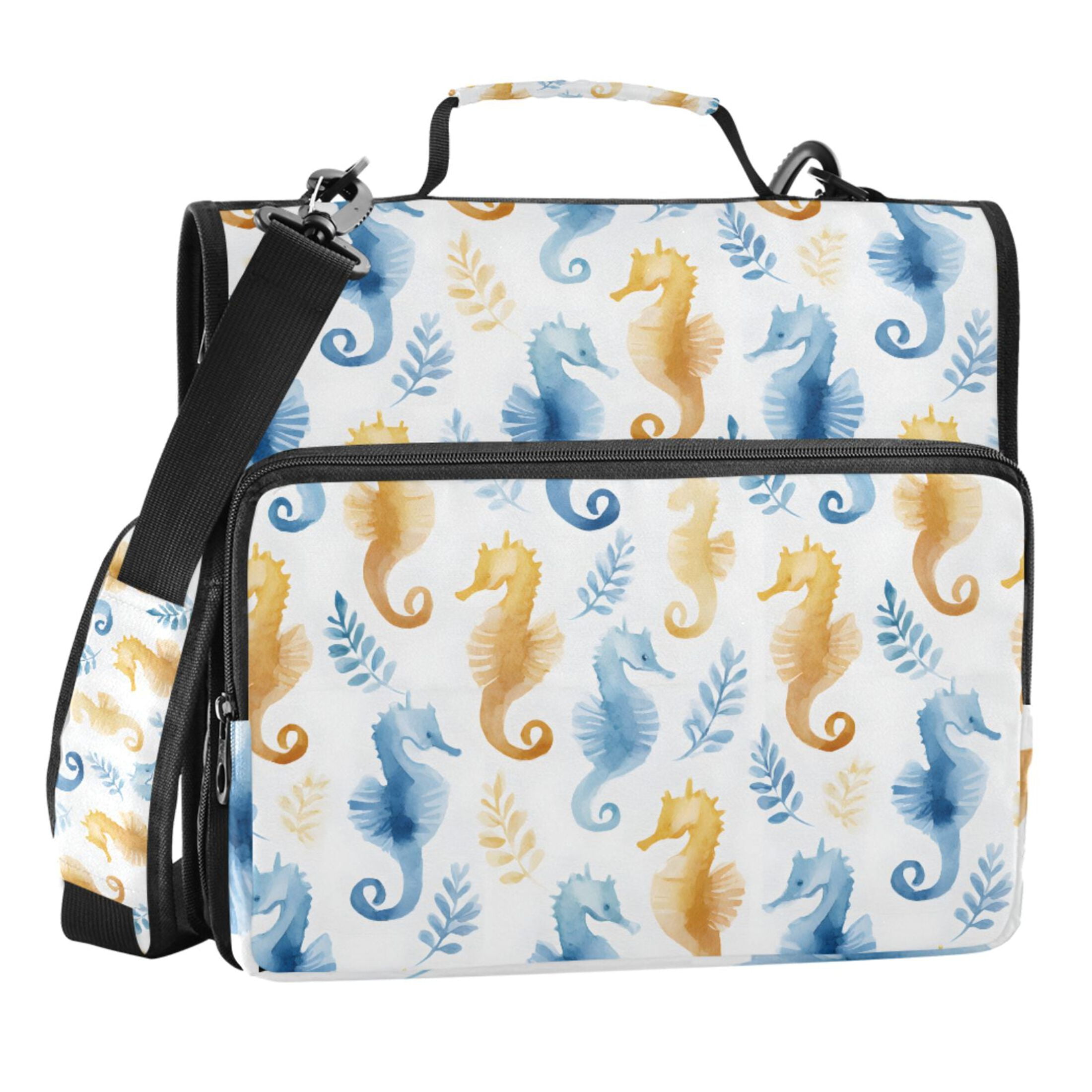 Zipper Binder Cute Seahorse in Pastel Watercolor Soft Brush Strokes ...