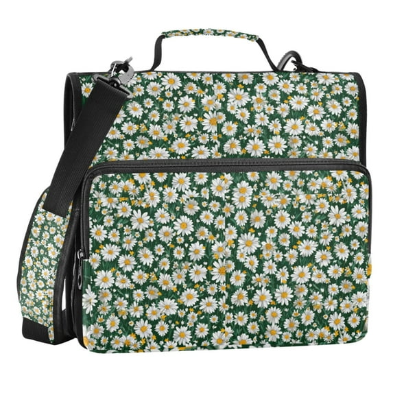 Zipper Binder Daisy Simplicity 1.5 Inch Binder Folder Bag with Shoulder ...