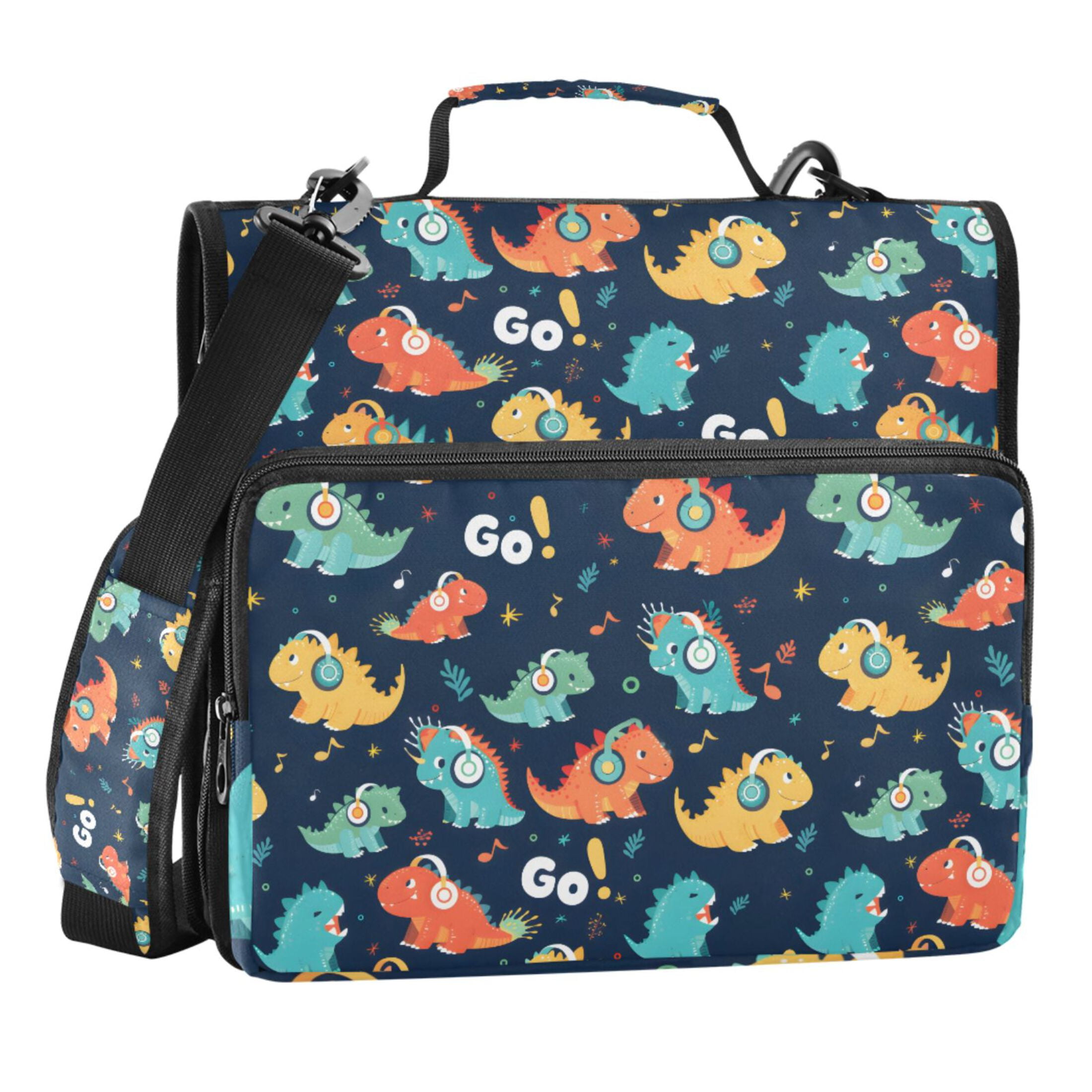 Zipper Binder Dinosaur Headset Leaves Go 1.5 Inch Binder Folder Bag ...