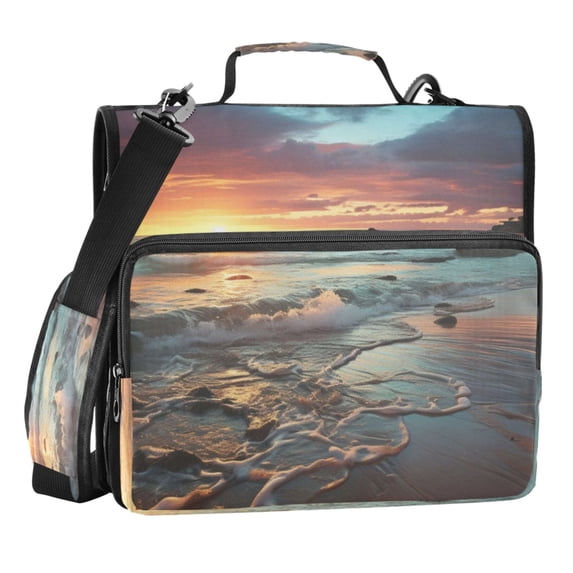 Zipper Binder Foamy Waves 1.5 Inch Binder Folder Bag with Shoulder ...