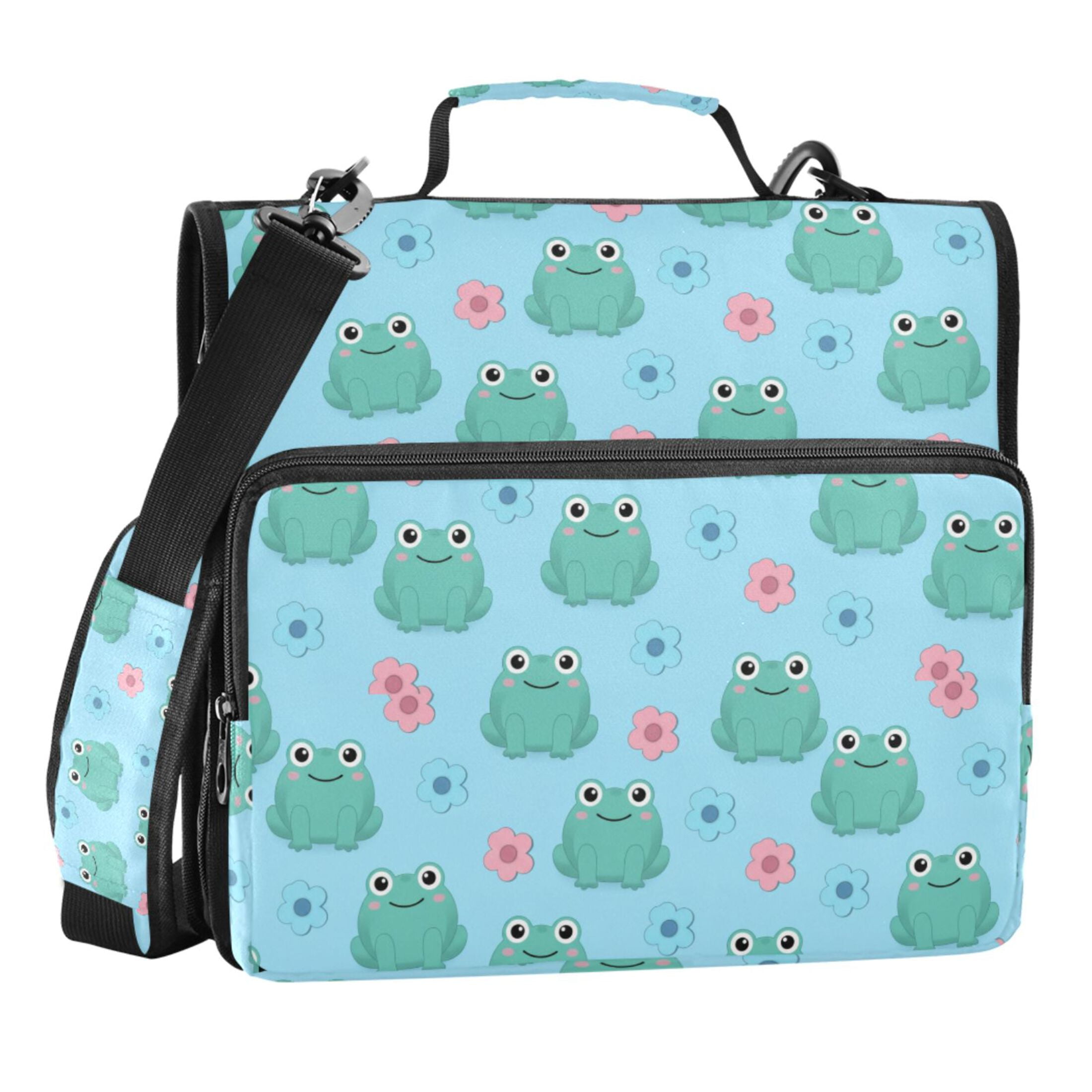 Zipper Binder Frog Cute Cartoon 1.5 Inch Binder Folder Bag with ...