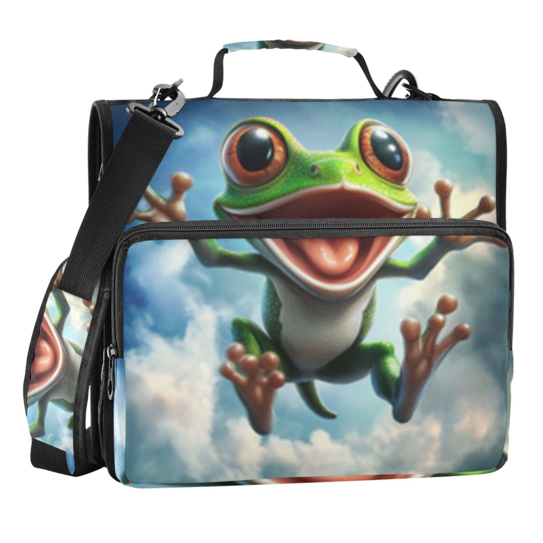 Zipper Binder Frogs in The Air 1.5 Inch Binder Folder Bag with Shoulder ...