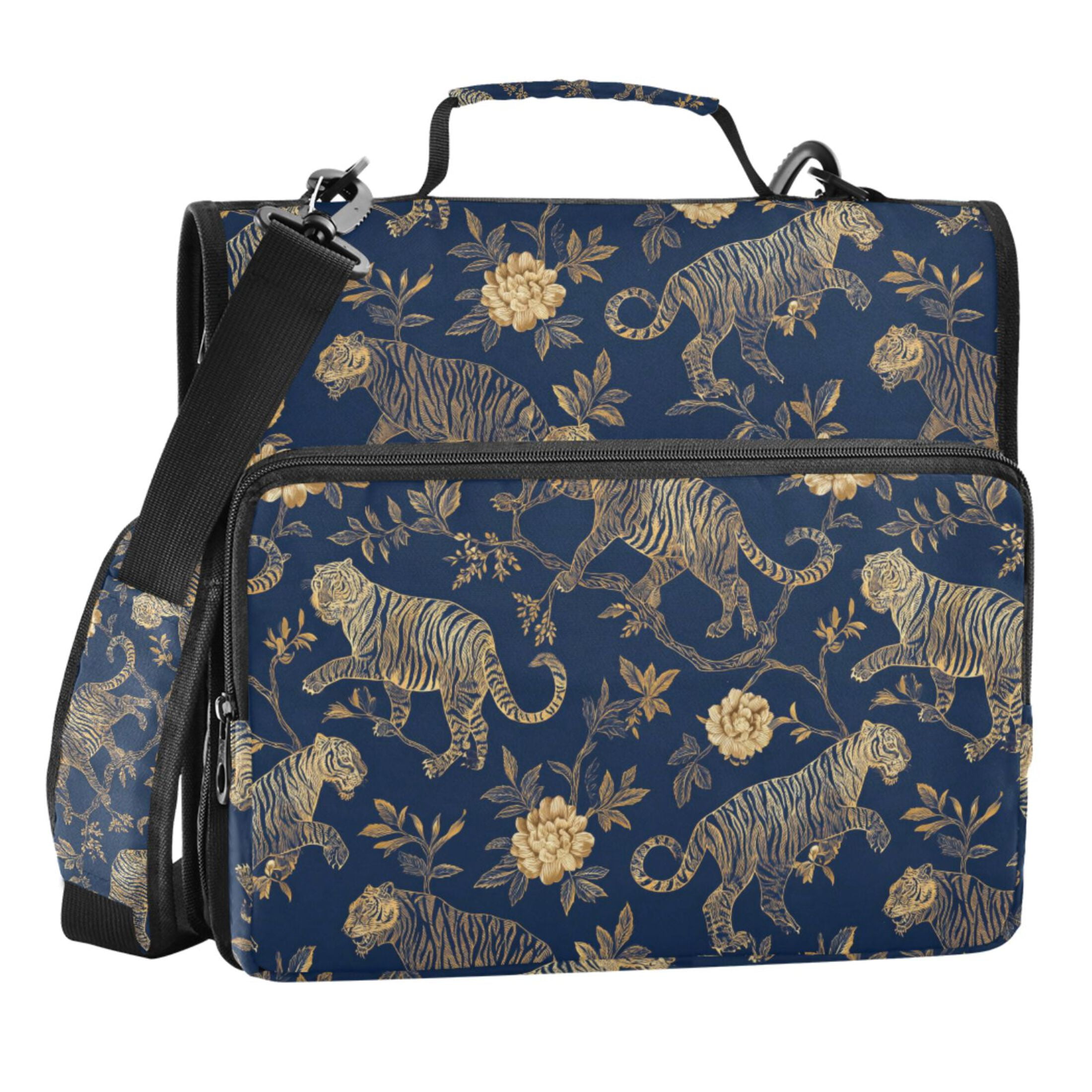 Zipper Binder Golden Tiger 1.5 Inch Binder Folder Bag with Shoulder ...