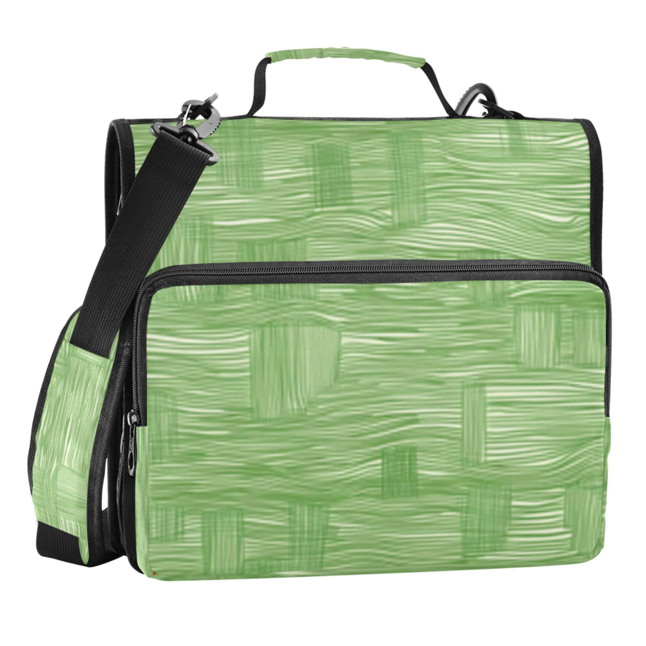 Zipper Binder Green Lines Stripes 1.5 Inch Binder Folder Bag with ...