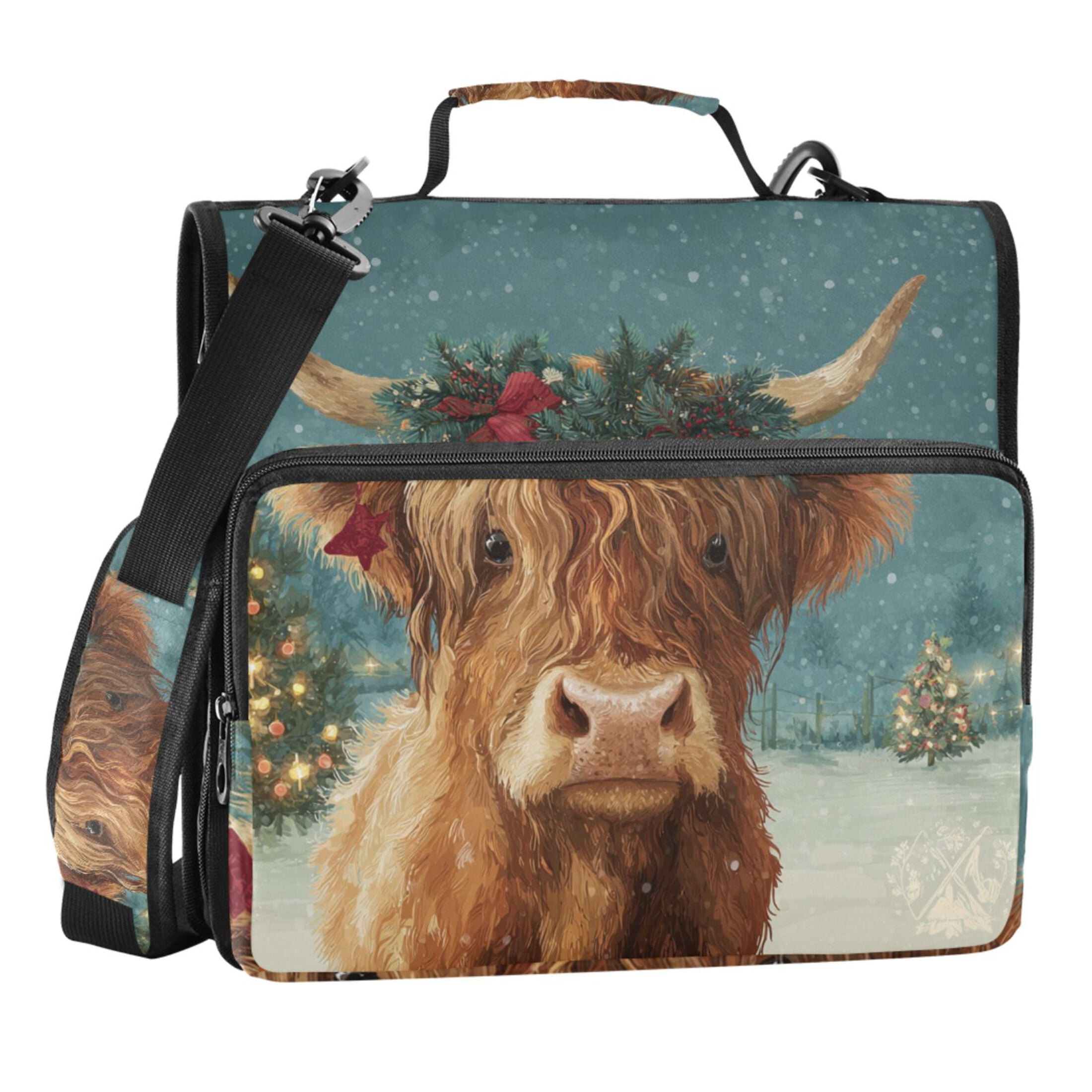 Zipper Binder Highland Cow Wearing A Christmas 1.5 Inch Binder Folder ...