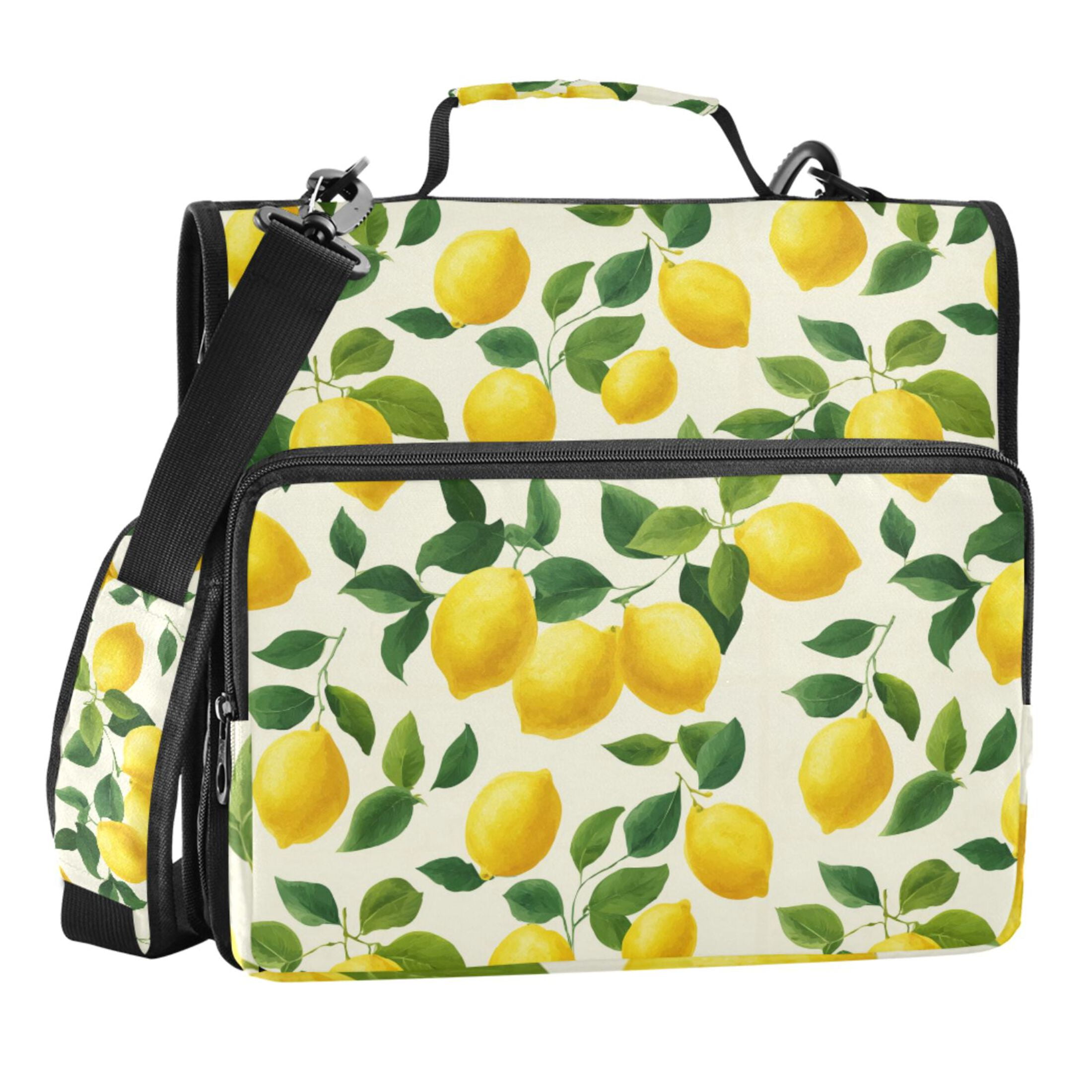 Zipper Binder Lemon Simple Design 1.5 Inch Binder Folder Bag with ...