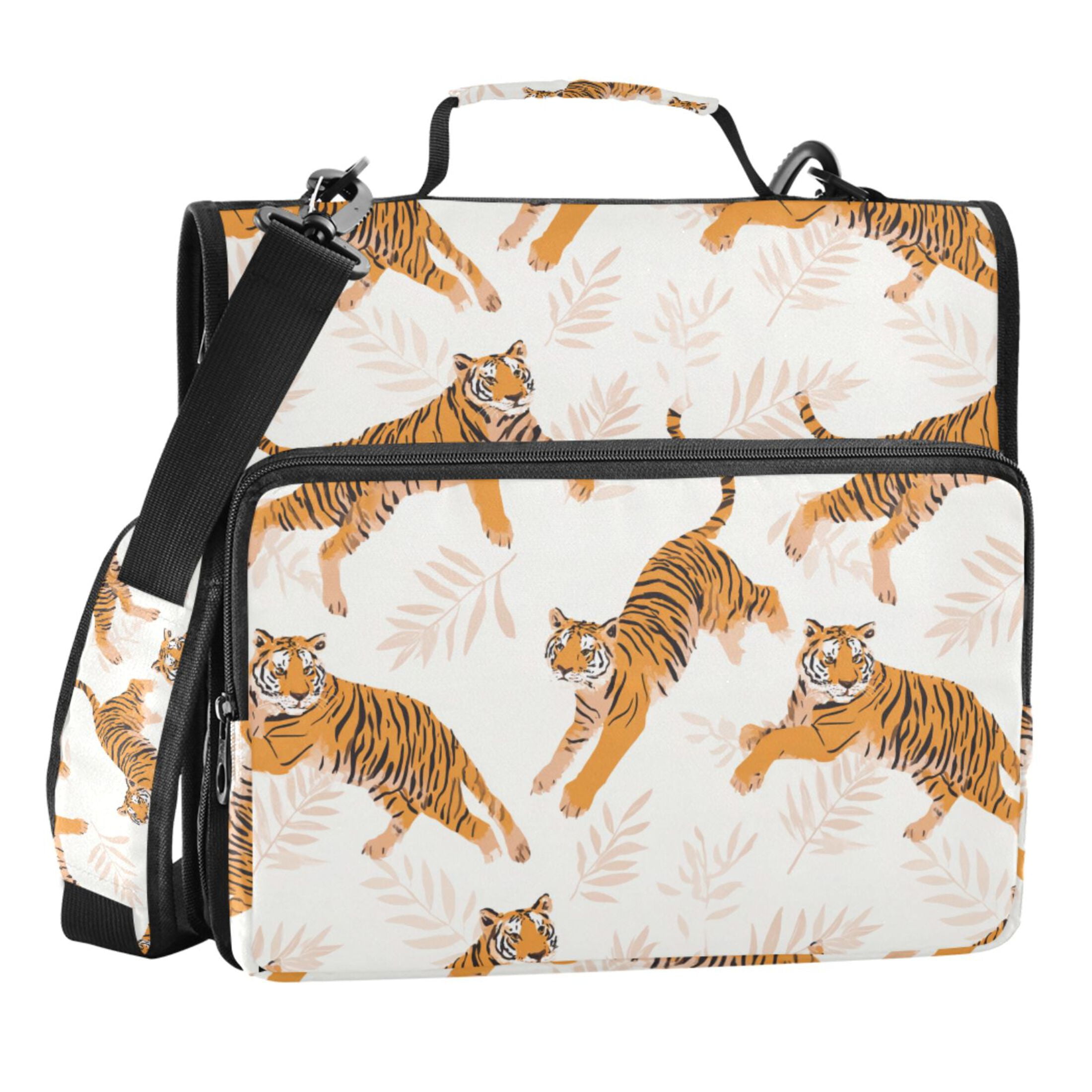Zipper Binder Lively Tiger 1.5 Inch Binder Folder Bag with Shoulder ...