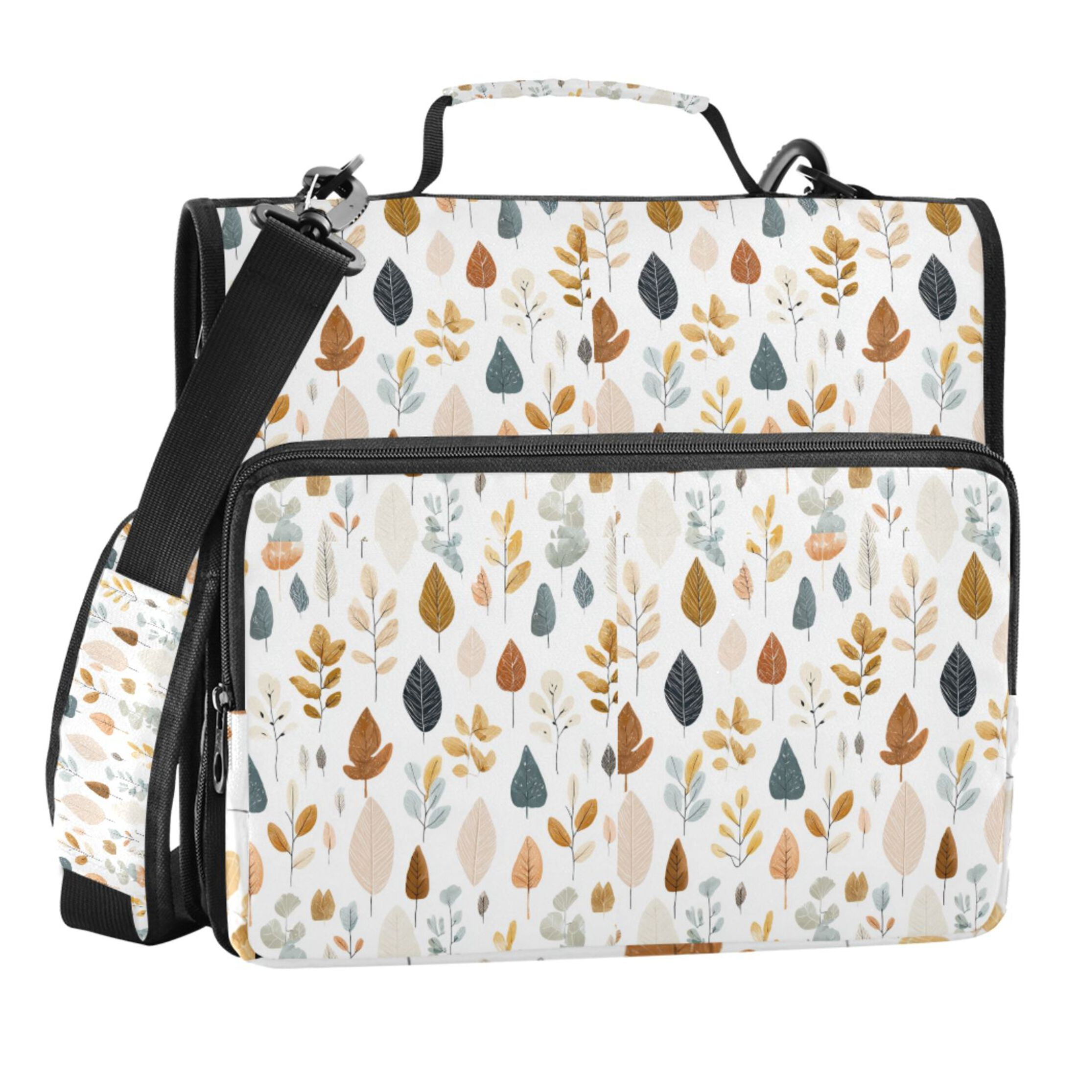 Zipper Binder Lovely Autumn Leaves 1.5 Inch Binder Folder Bag with ...