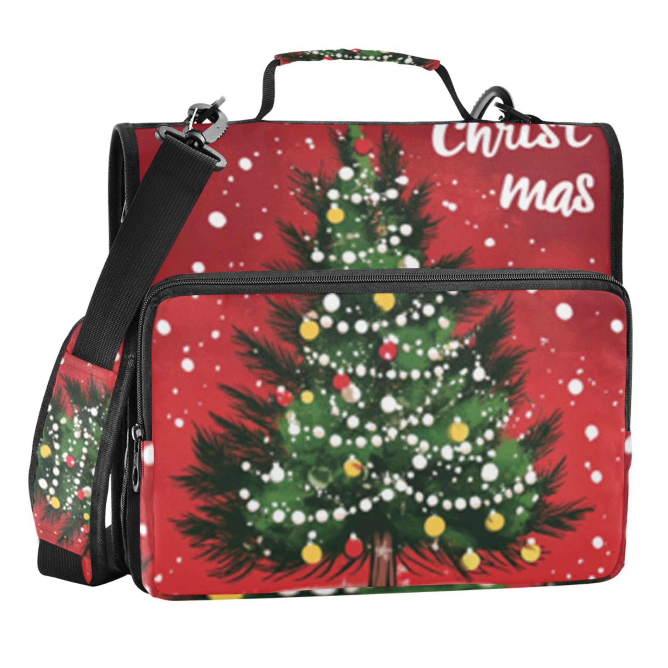 Zipper Binder Merry Christmas in Red 1.5 Inch Binder Folder Bag with ...