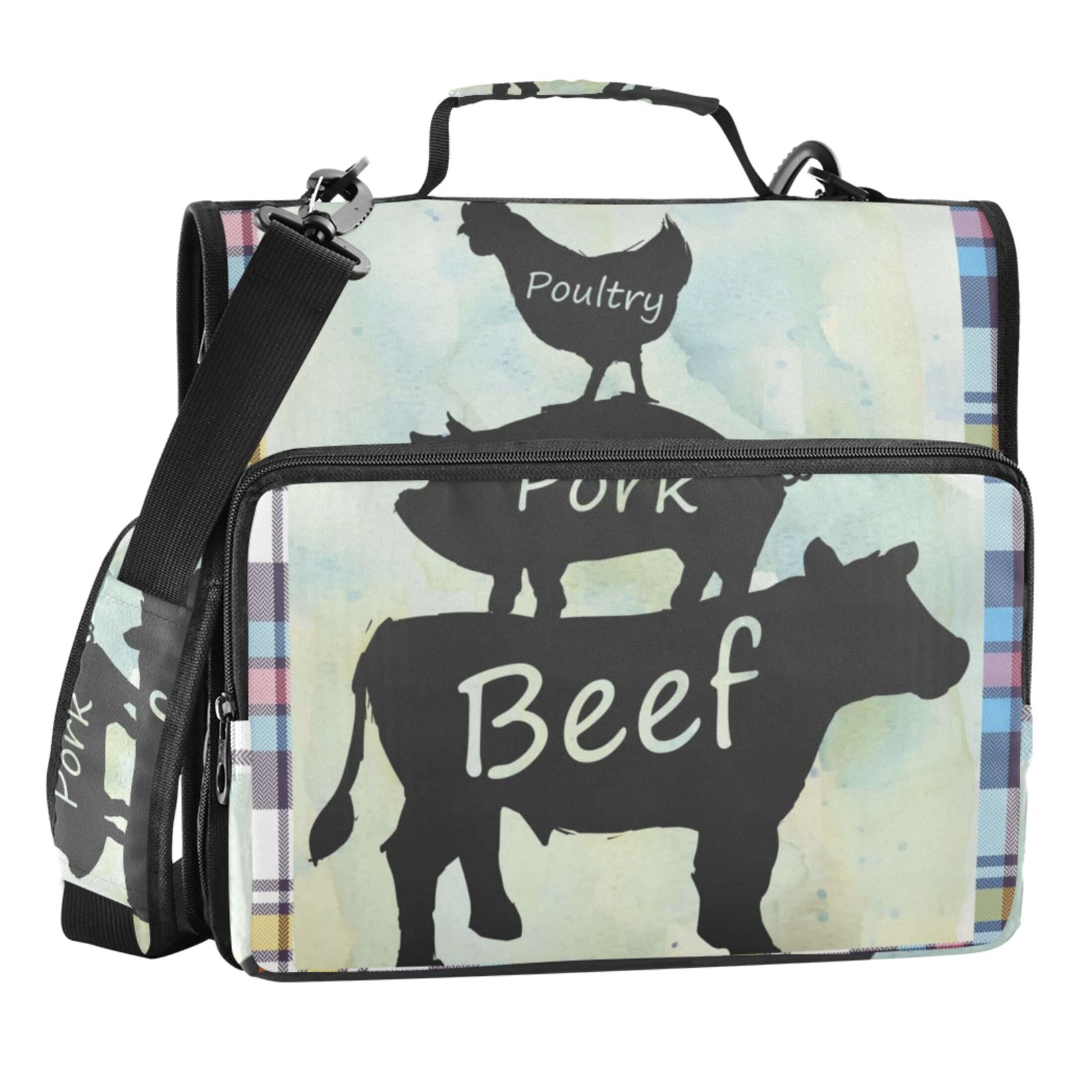 Zipper Binder Plaid Rooster Cow 1.5 Inch Binder Folder Bag with ...