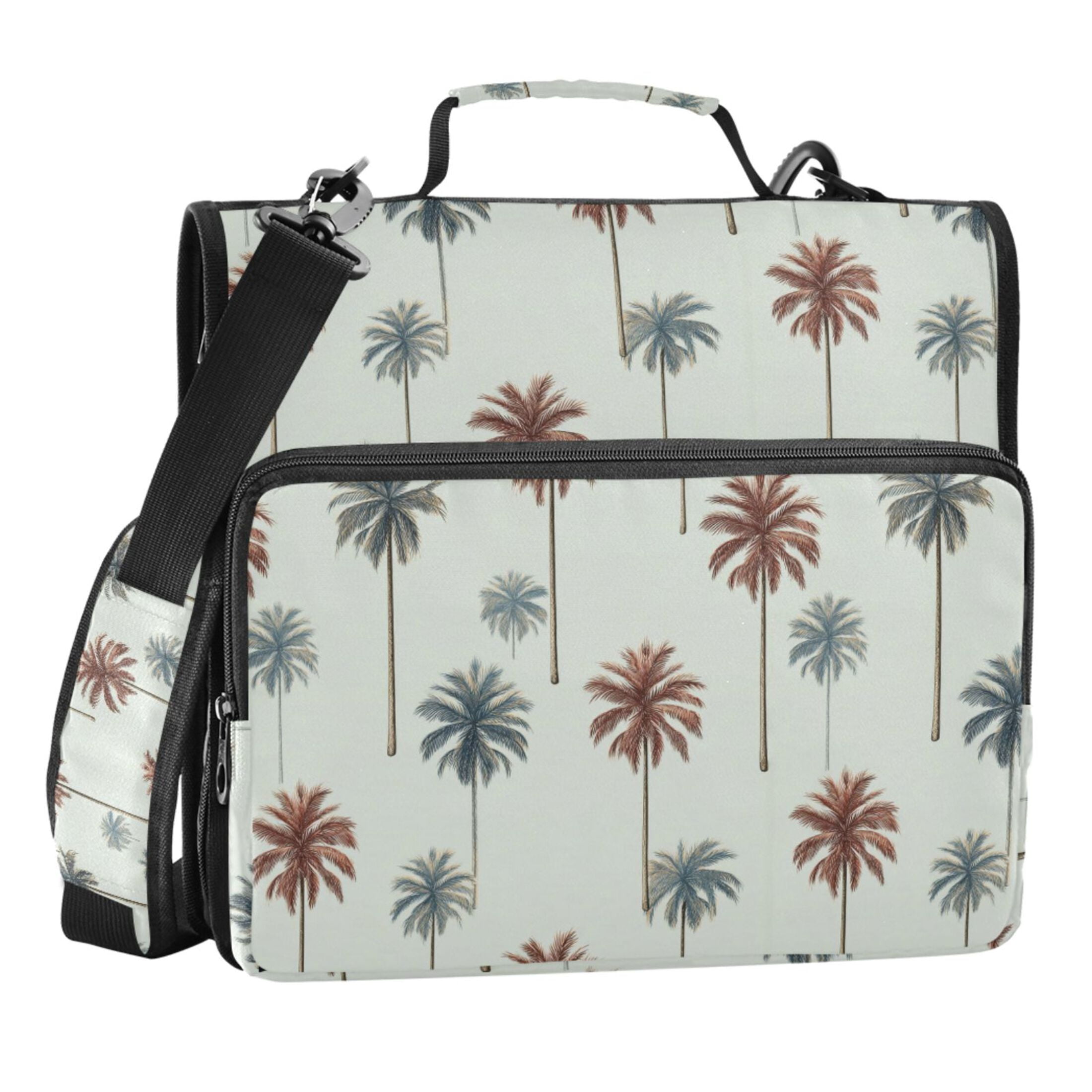 Zipper Binder Retro Soft Palm Trees 1.5 Inch Binder Folder Bag with ...
