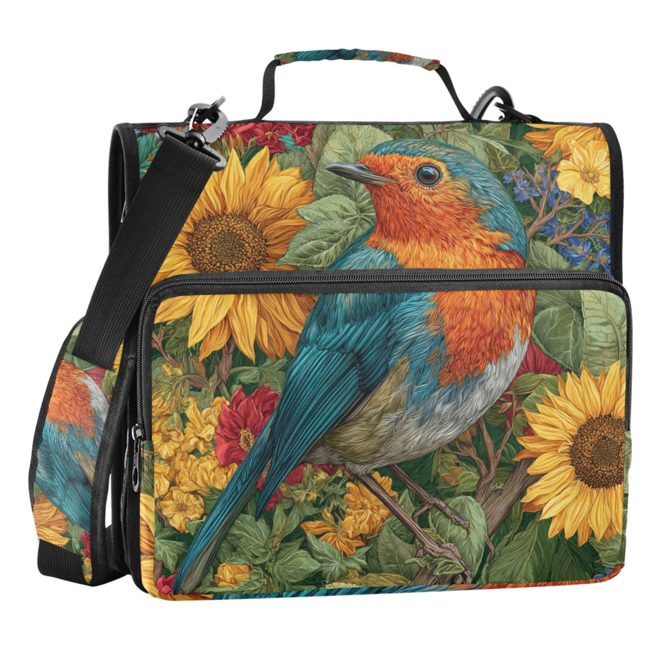 Zipper Binder Robin 1.5 Inch Binder Folder Bag with Shoulder Strap and ...