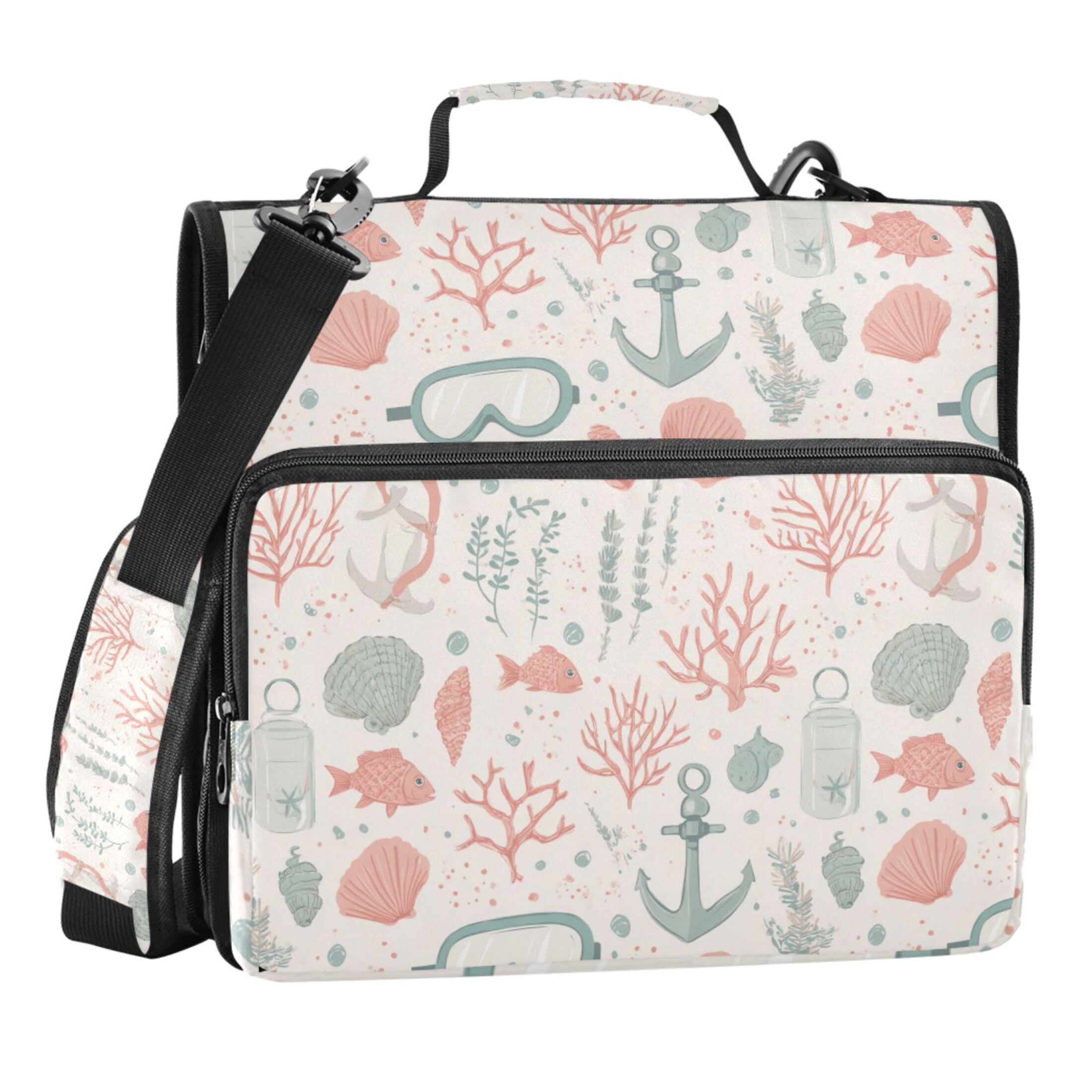 Zipper Binder Scuba Diving Coral Fish 1.5 Inch Binder Folder Bag with ...
