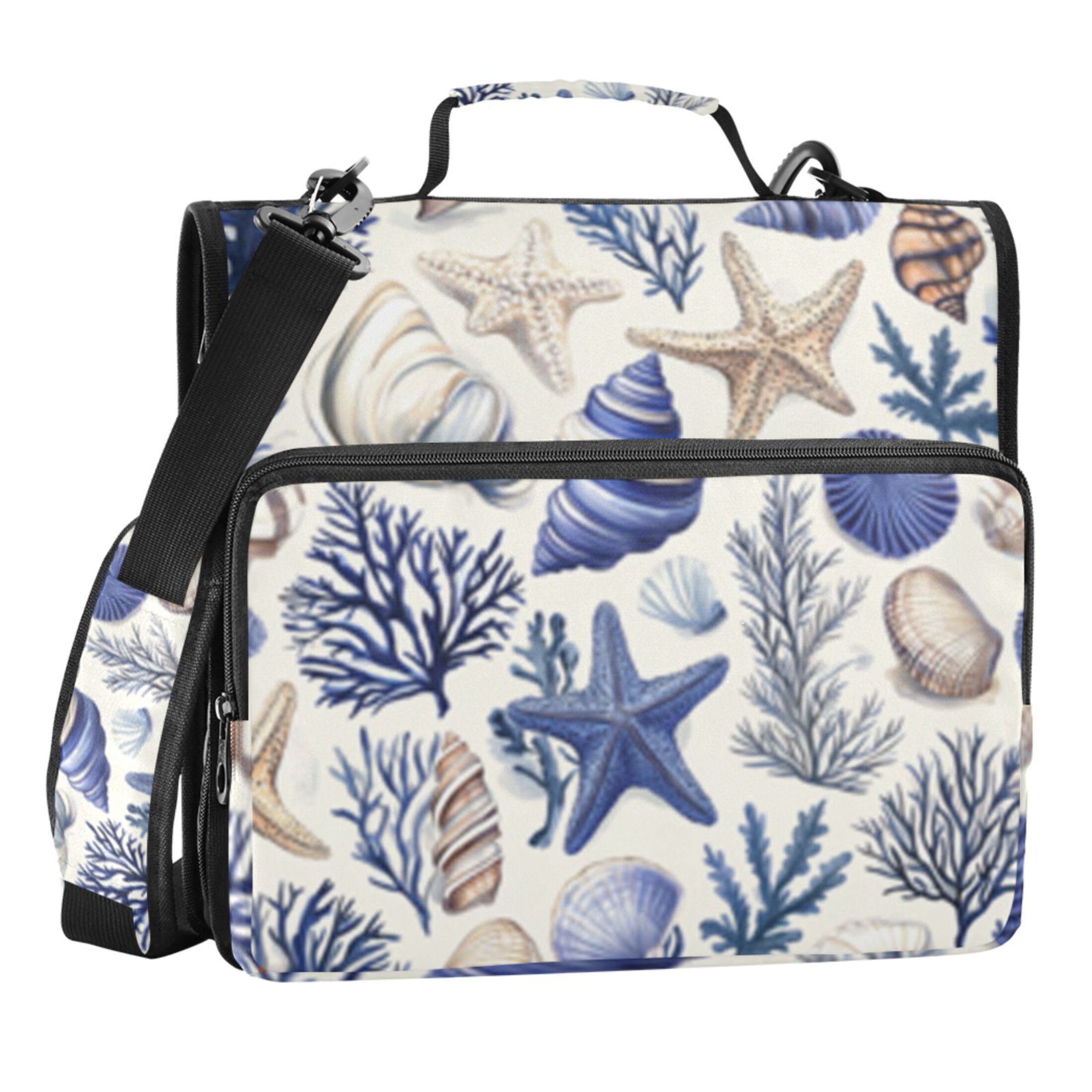 Zipper Binder Shells and Starfish 1.5 Inch Binder Folder Bag with ...