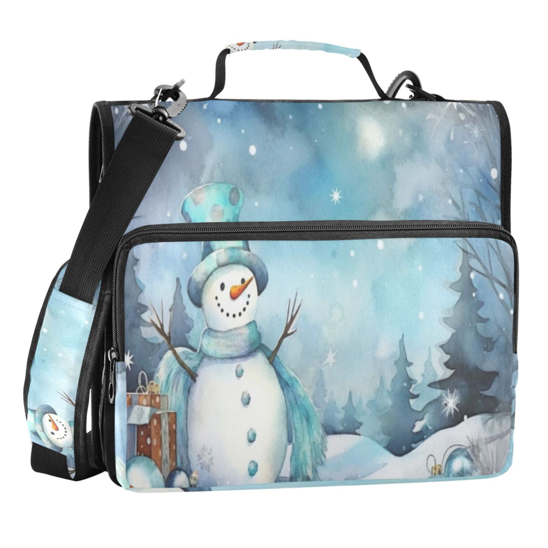 Zipper Binder Snowman on Christmas Background 1.5 Inch Binder Folder ...