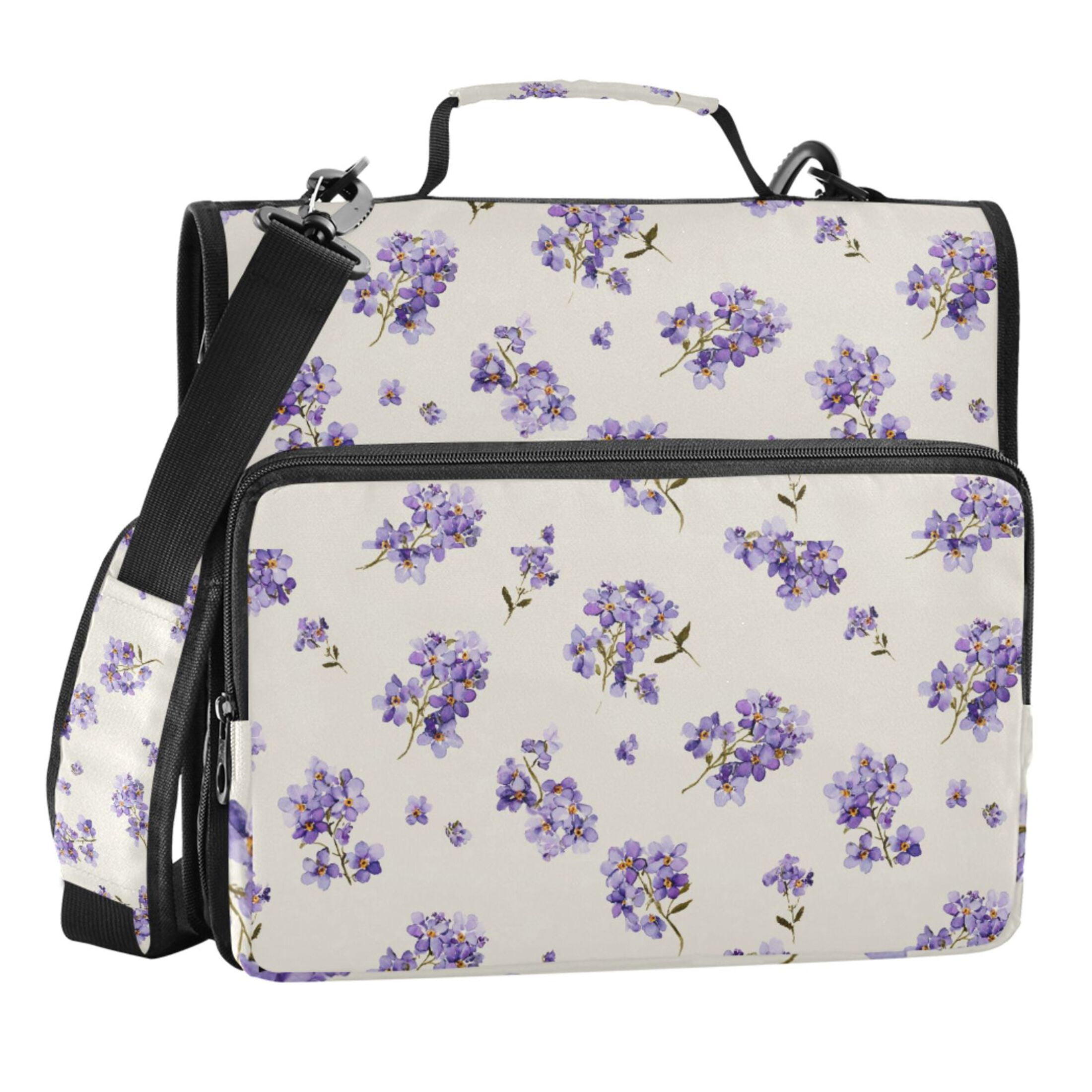 Zipper Binder Soft Lavender 1.5 Inch Binder Folder Bag with Shoulder ...