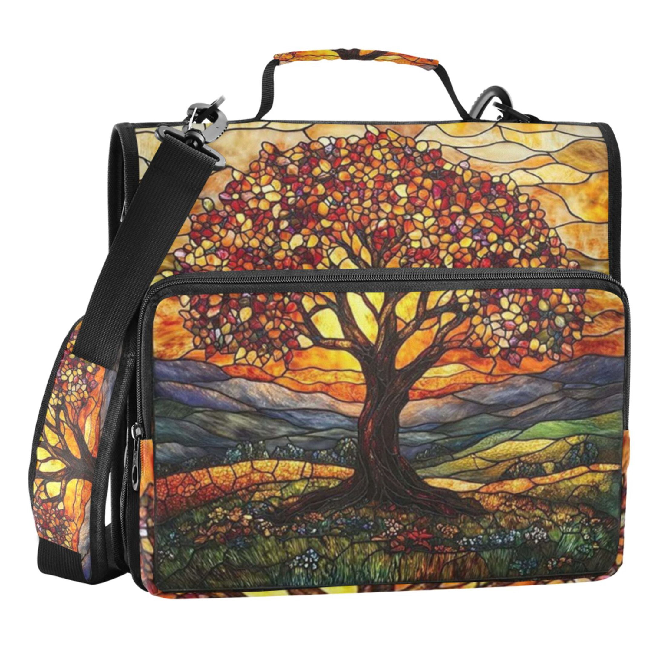 Zipper Binder Stained Glass Tree Of Life 1.5 Inch Binder Folder Bag ...