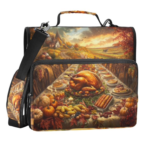 Zipper Binder Thanksgiving Turkey Dinner 1.5 Inch Binder Folder Bag ...