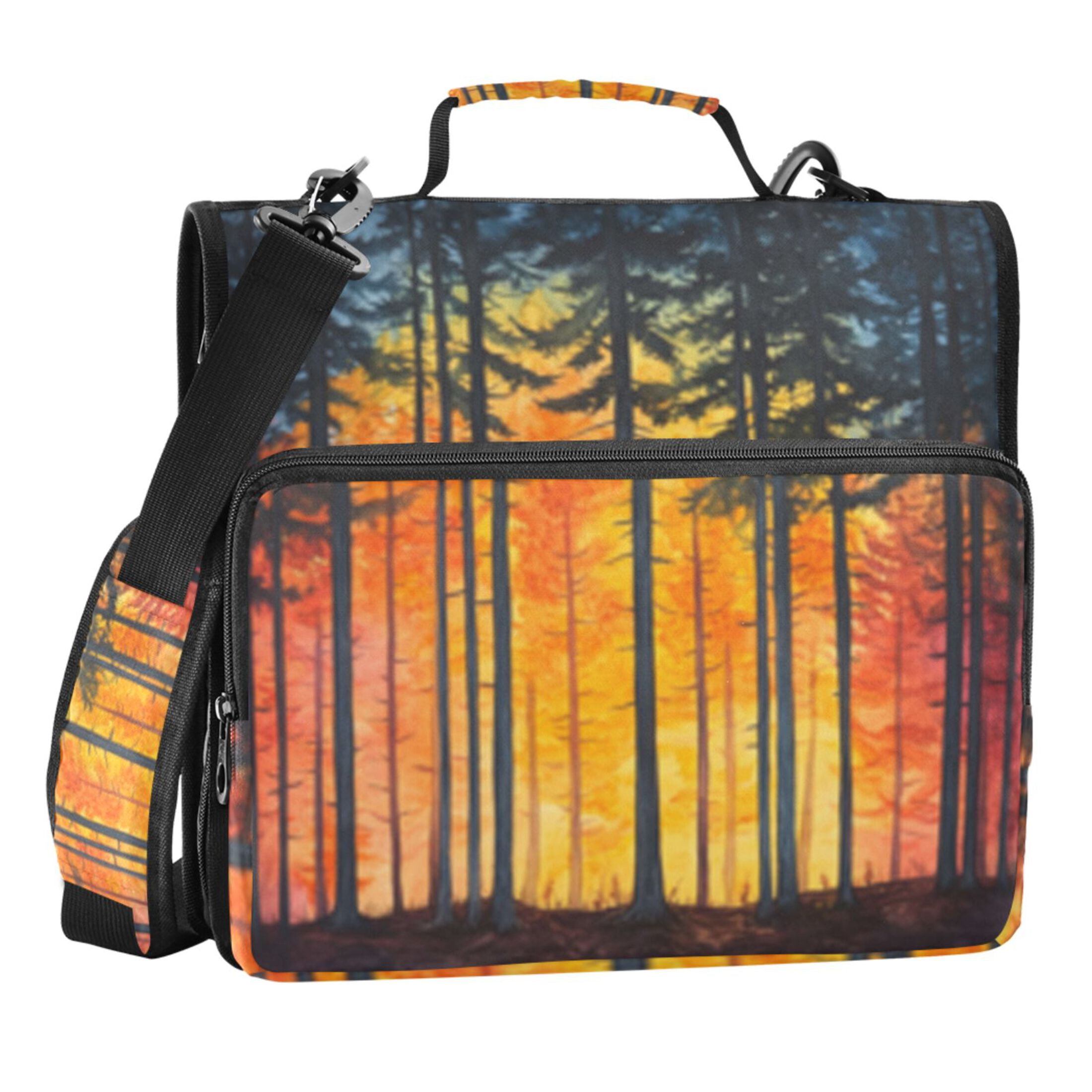 Zipper Binder Woods and Sunset Watercolor 1.5 Inch Binder Folder Bag ...