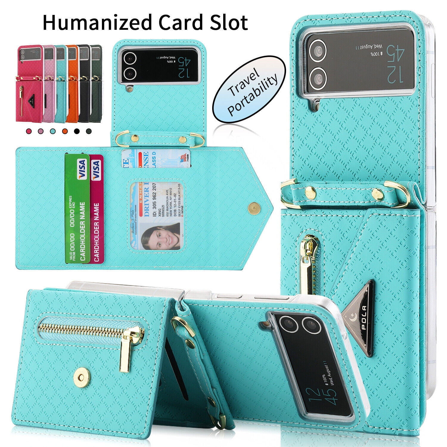 Zipper Card Wallet Leather Case For Samsung Galaxy Z Flip 4 5G With ...