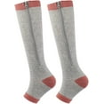 Zipper Compression Socks For Men Women Compression Stockings Toeless