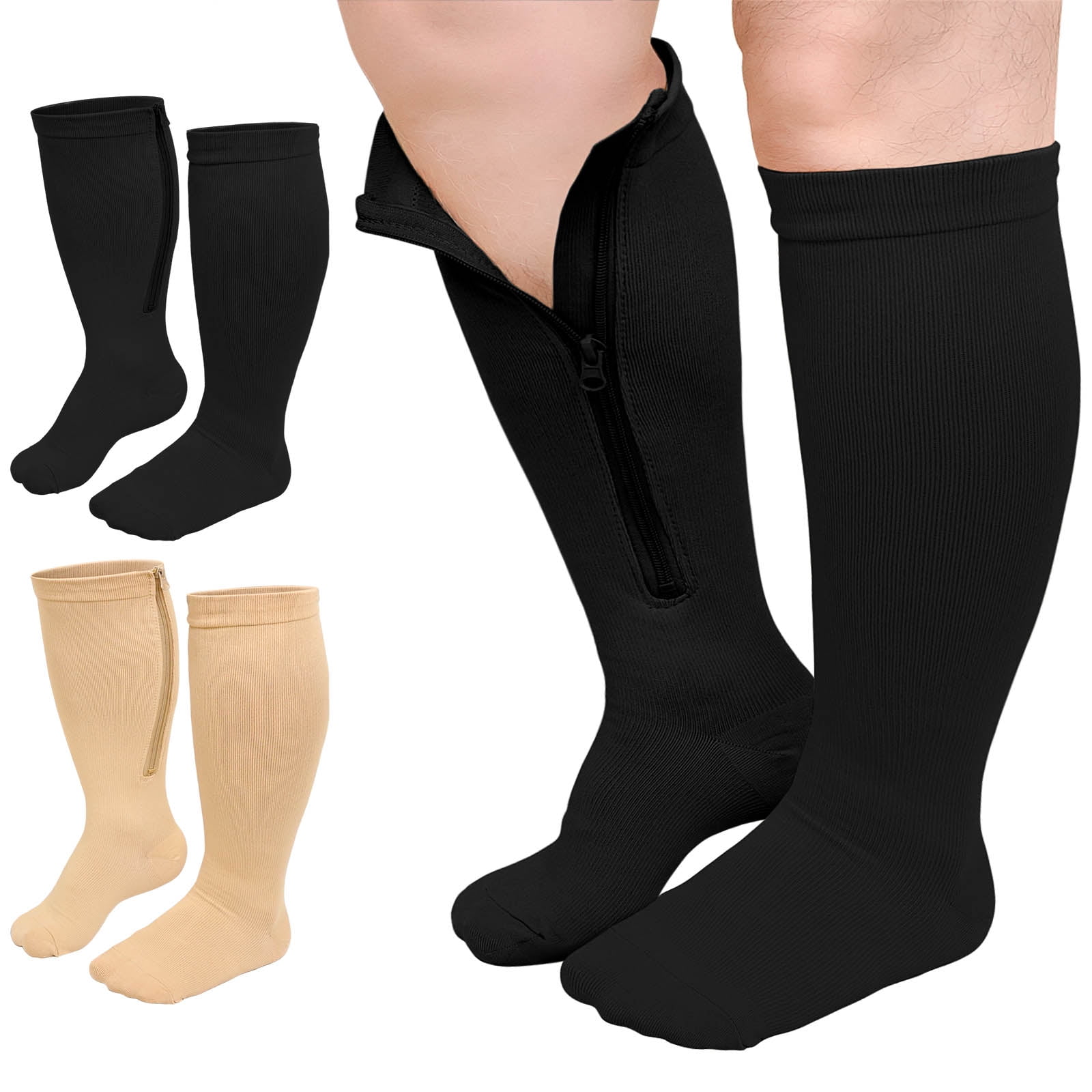Zipper Compression Socks, PUTUO Compression Socks for Women and Men ...