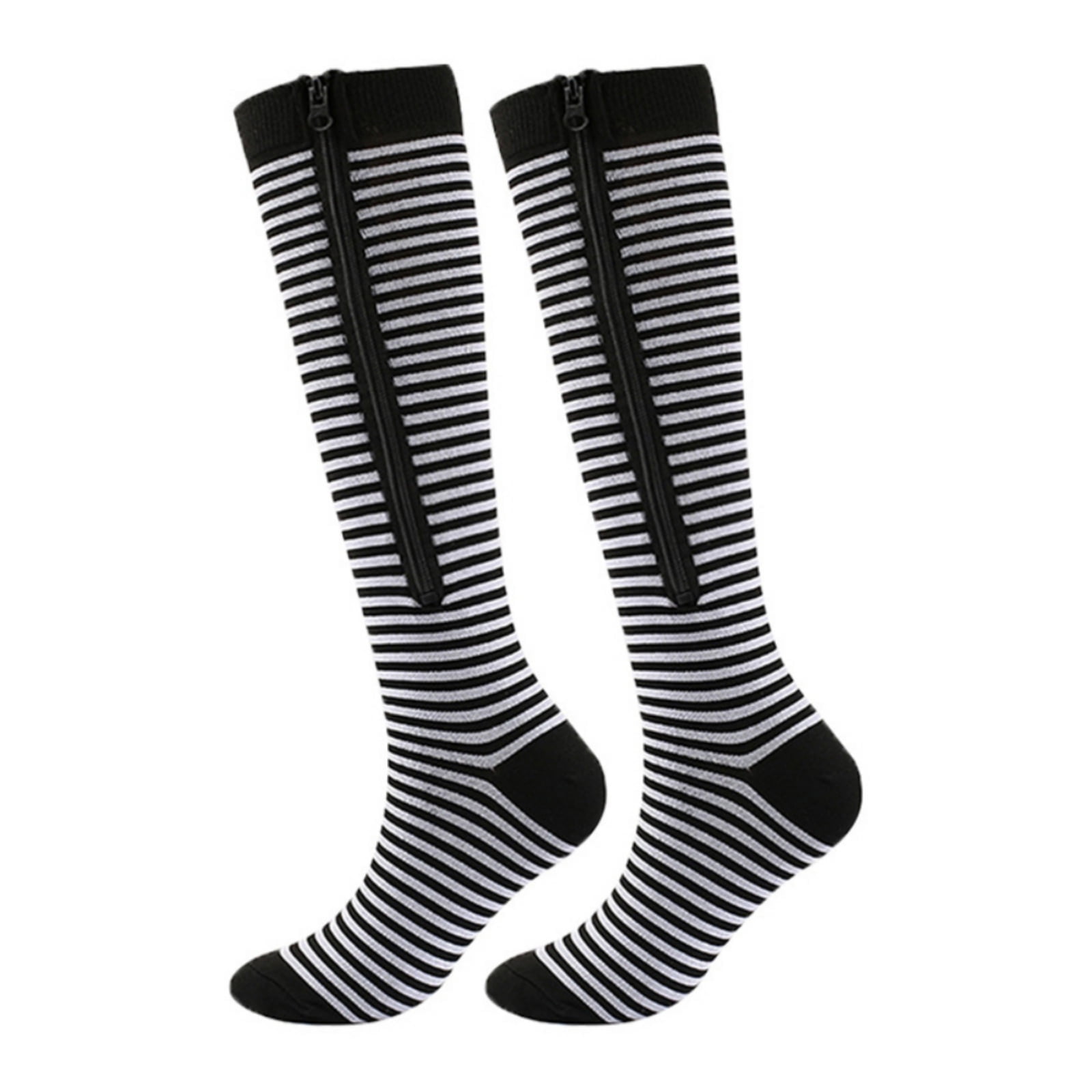 Zipper Compression Socks for Men & Women, 15-20 mmHg Closed Toe ...
